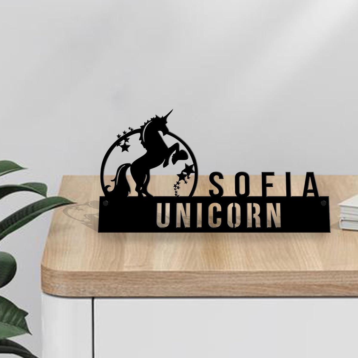 Custom Unicorn Desk Name Plate, Unicorn Metal Nameplate For Desk, Desk ...