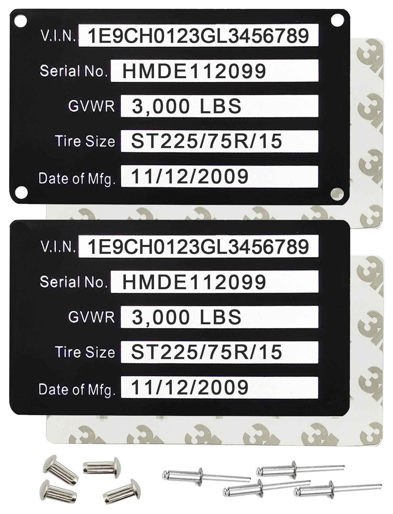 Custom VIN ID Plate for Trailer, Data TAG Model Identification VIN ...