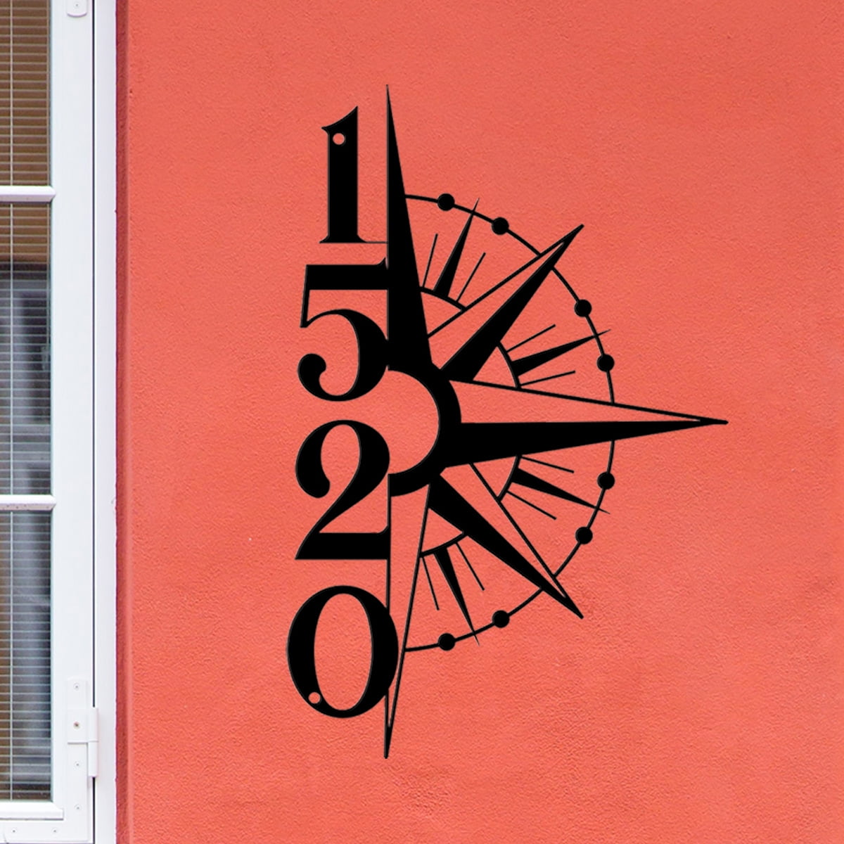 Custom Vertical House Number Sign, Hanging Compass Address Sign ...
