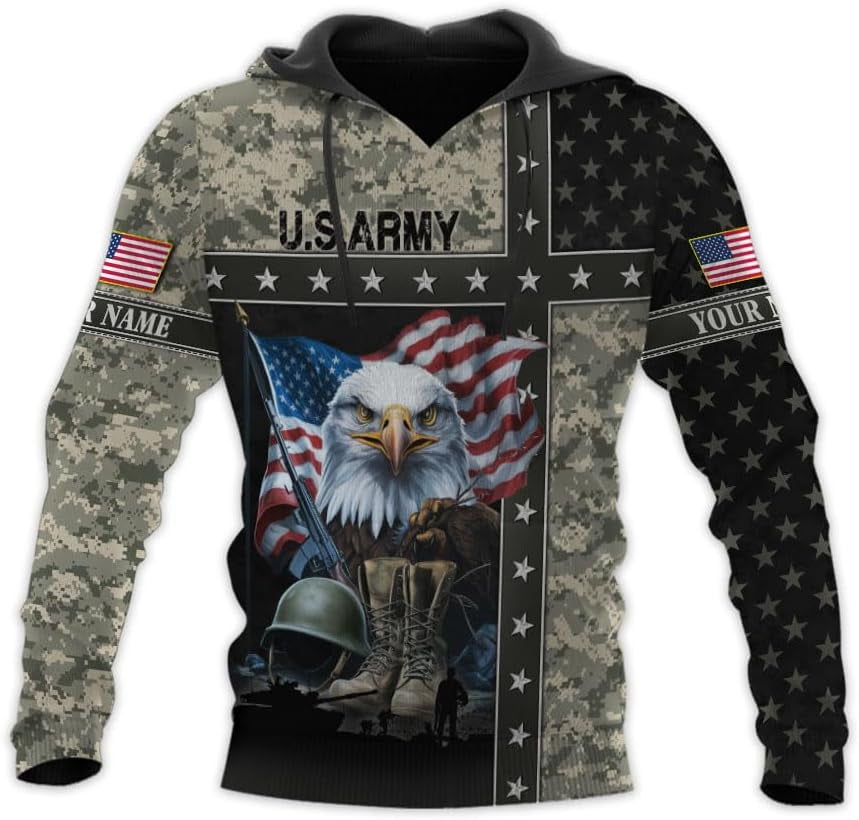 Custom Veteran Army T-Shirt US Military Pride American Flag Vintage ...