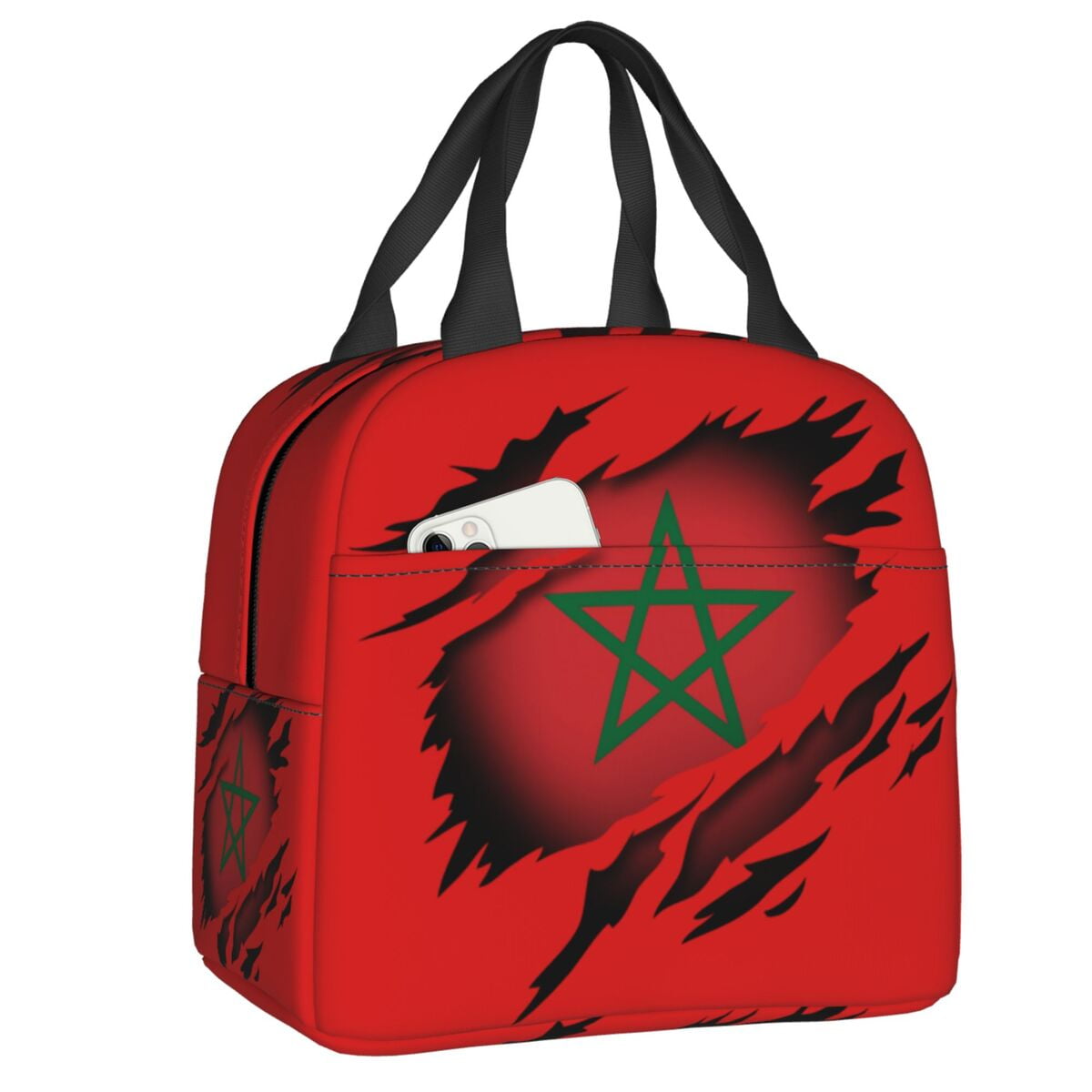Custom Vintage Morocco Flag Lunch Bag Cooler Thermal Insulated Lunch ...