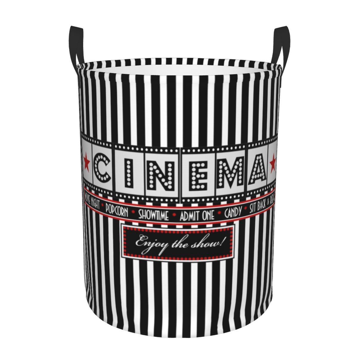 Custom Vintage Movie Tickets Laundry Basket Collapsible Theater Baby ...