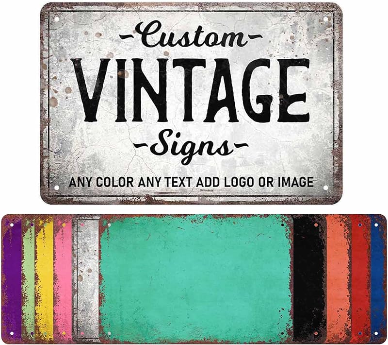 Custom Vintage Sign, Personalized Metal Signs, Customize for Office ...