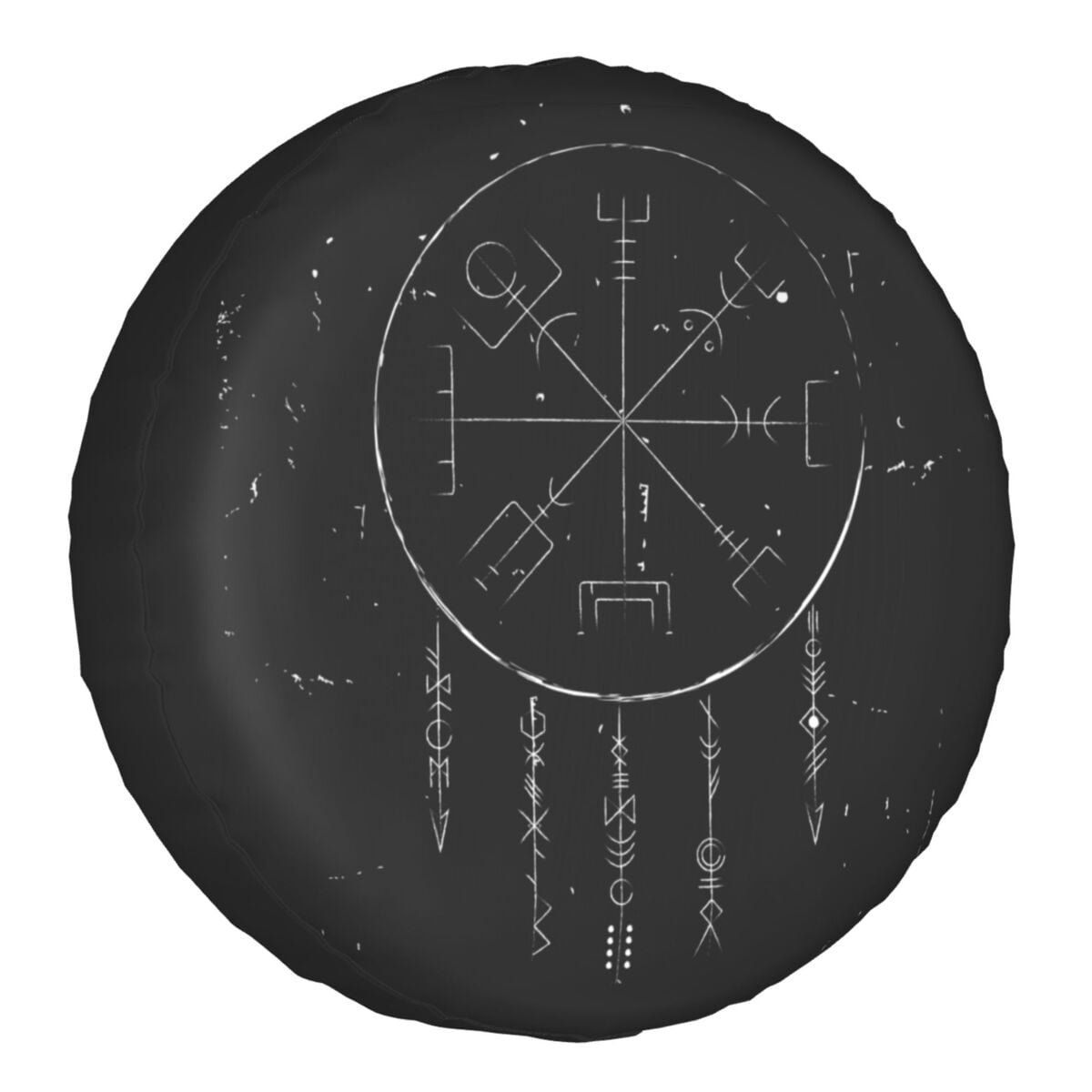 Custom Vintage Vegvisir Symbol Spare Tire Cover for Hummer Norse Viking ...