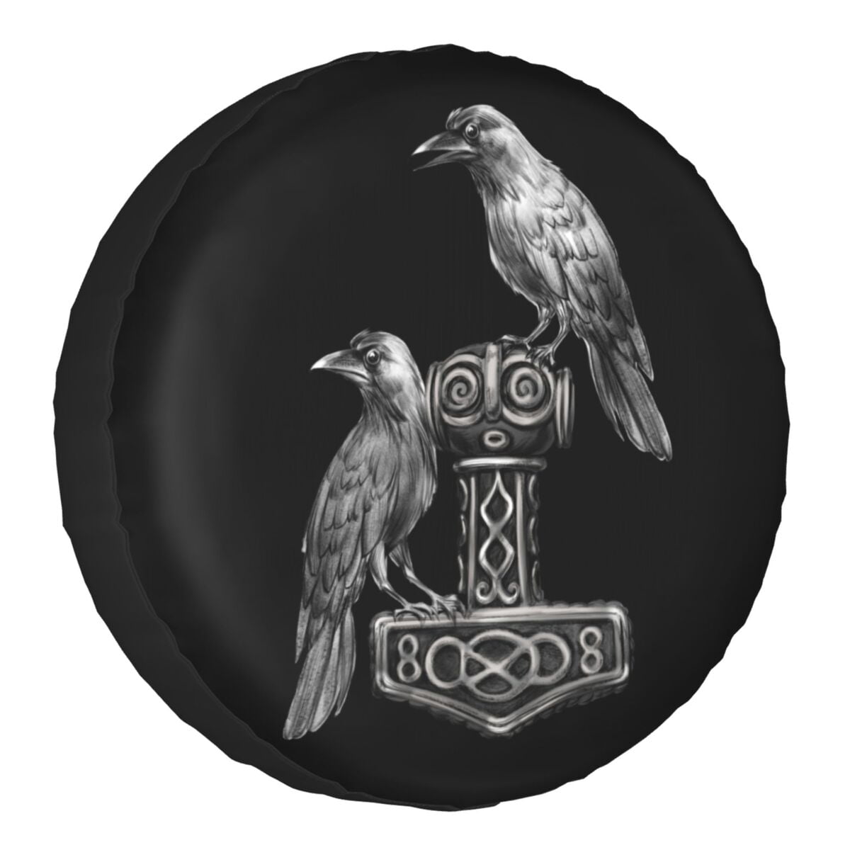 Custom Vintage Vegvisir Symbol Spare Tire Cover for Hummer Norse Viking ...