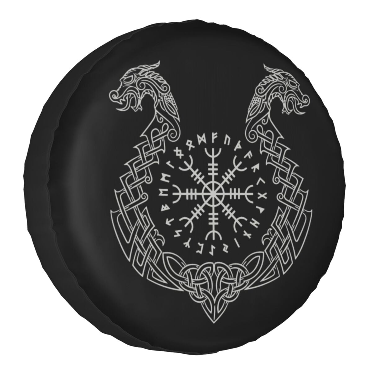 Custom Vintage Vegvisir Symbol Spare Tire Cover for Hummer Norse Viking ...