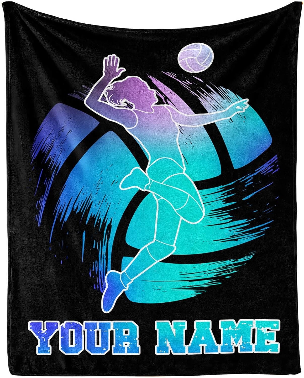 Custom Volleyball Blanket with Name for Girls, Personalized Cool Volley ...