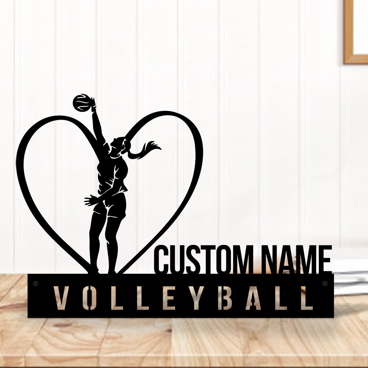 Custom Volleyball Desk Name Plate Wedge Personalized Player Volleyball ...