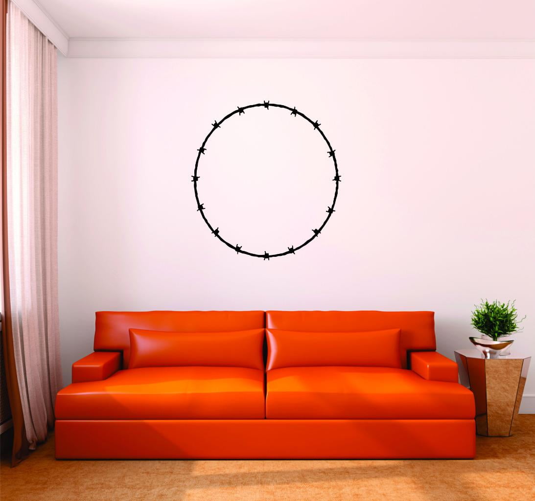Custom Wall Decal : Barb Wire Circle Design Picture Art 16x16 - Walmart.com
