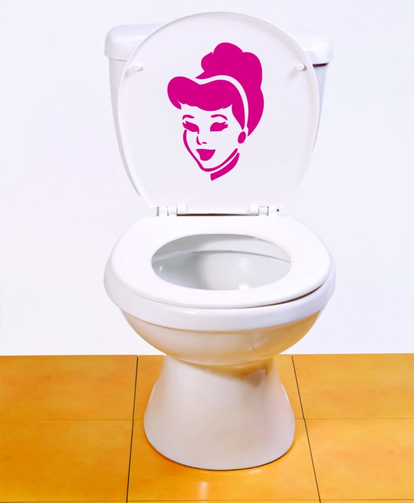 Custom Wall Decal Girls Face Toilet Girls Bedroom Sticker Vinyl Wall 12 ...