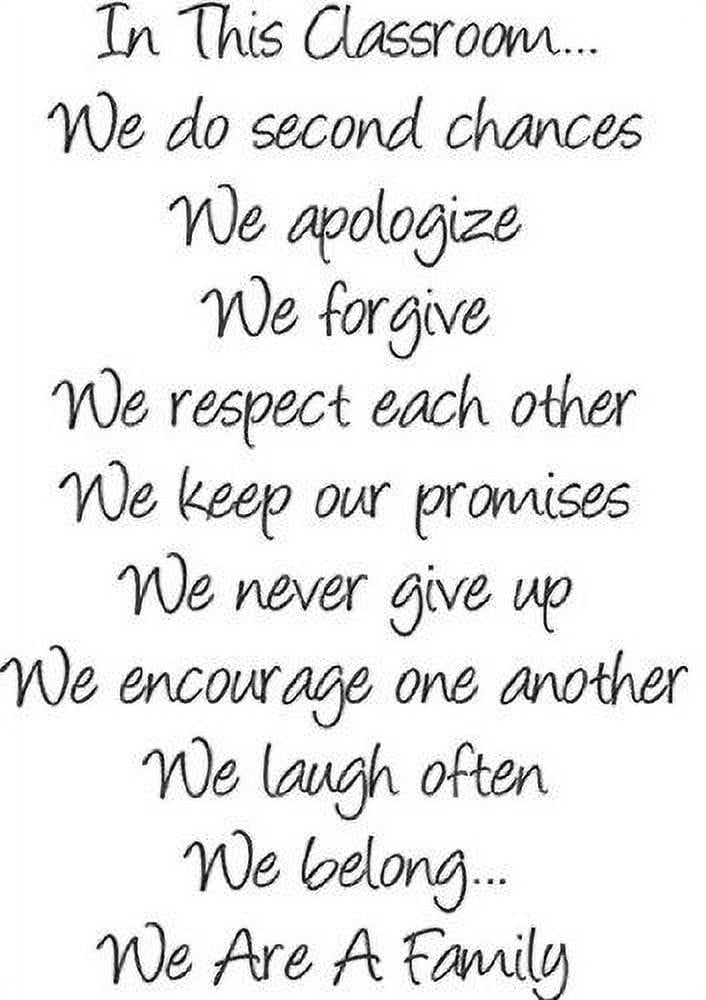 Custom Wall Decal : In This Classroom... We are a family Quote School ...