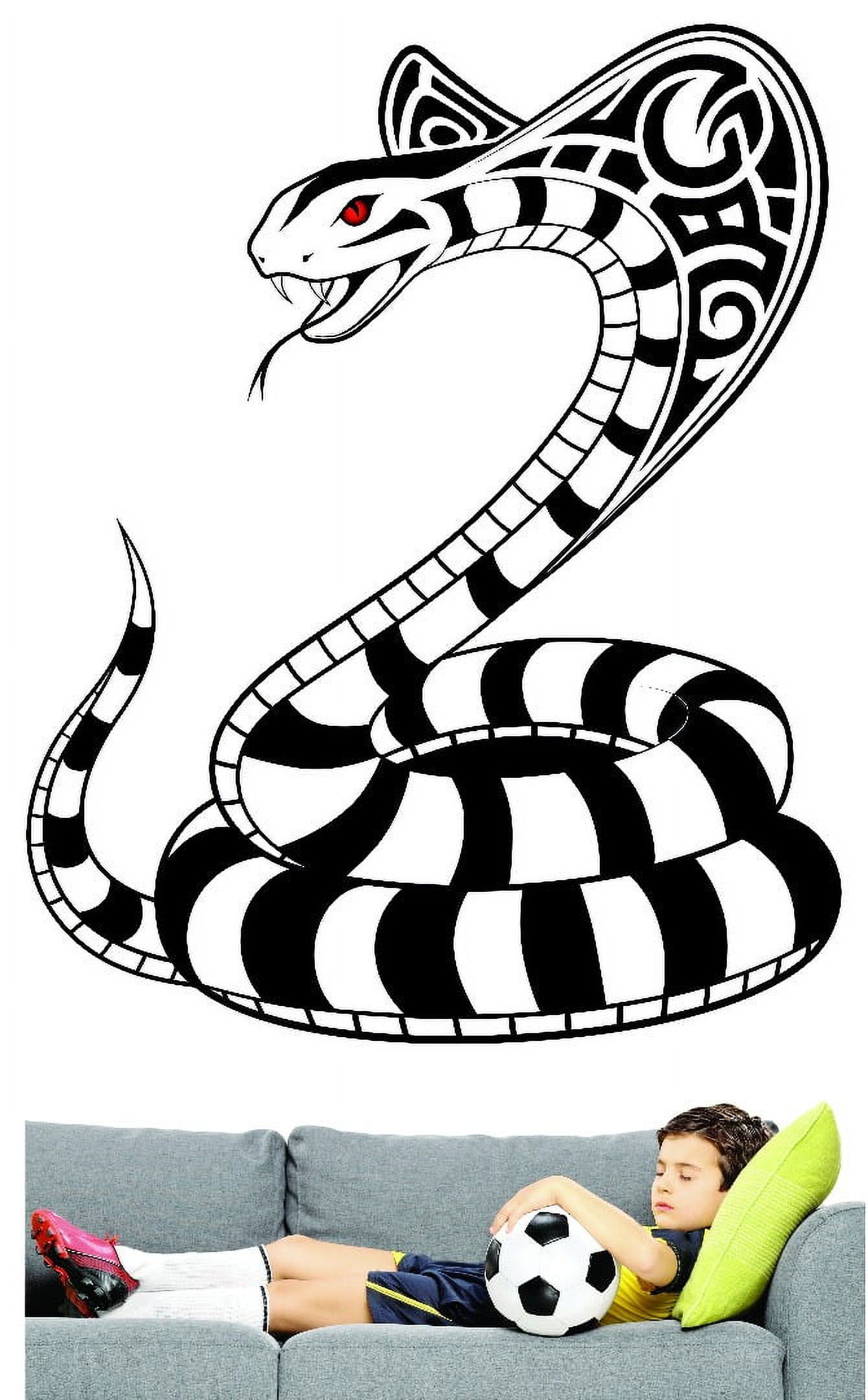 Custom Wall Decal : King Cobra Snake Boys Bedroom Design 12x18 ...