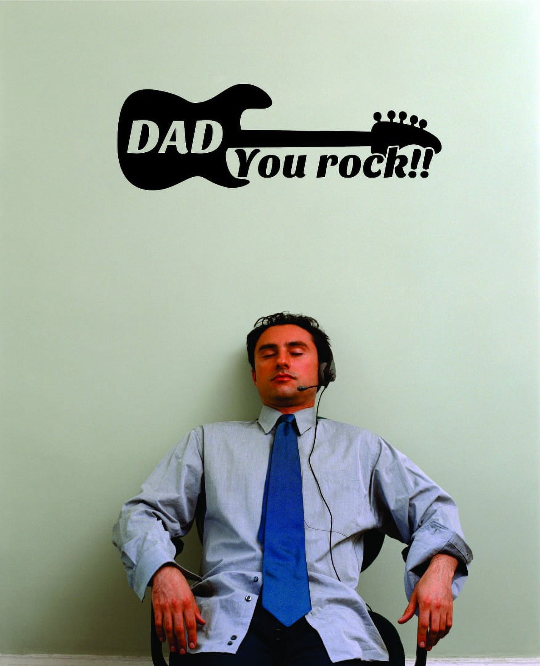Custom Wall Decal Sticker : Dad You Rock!! Father Day Guitar 20x30 ...