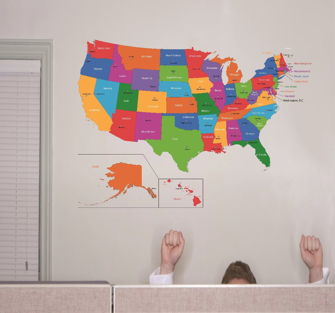 Custom Wall Decal : United States Of America World Map Classroom School ...