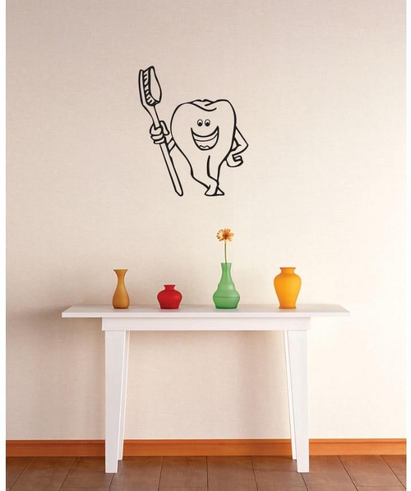 Custom Wall Decal Vinyl Sticker : Giant Tooth Dental Toothbrush Image ...