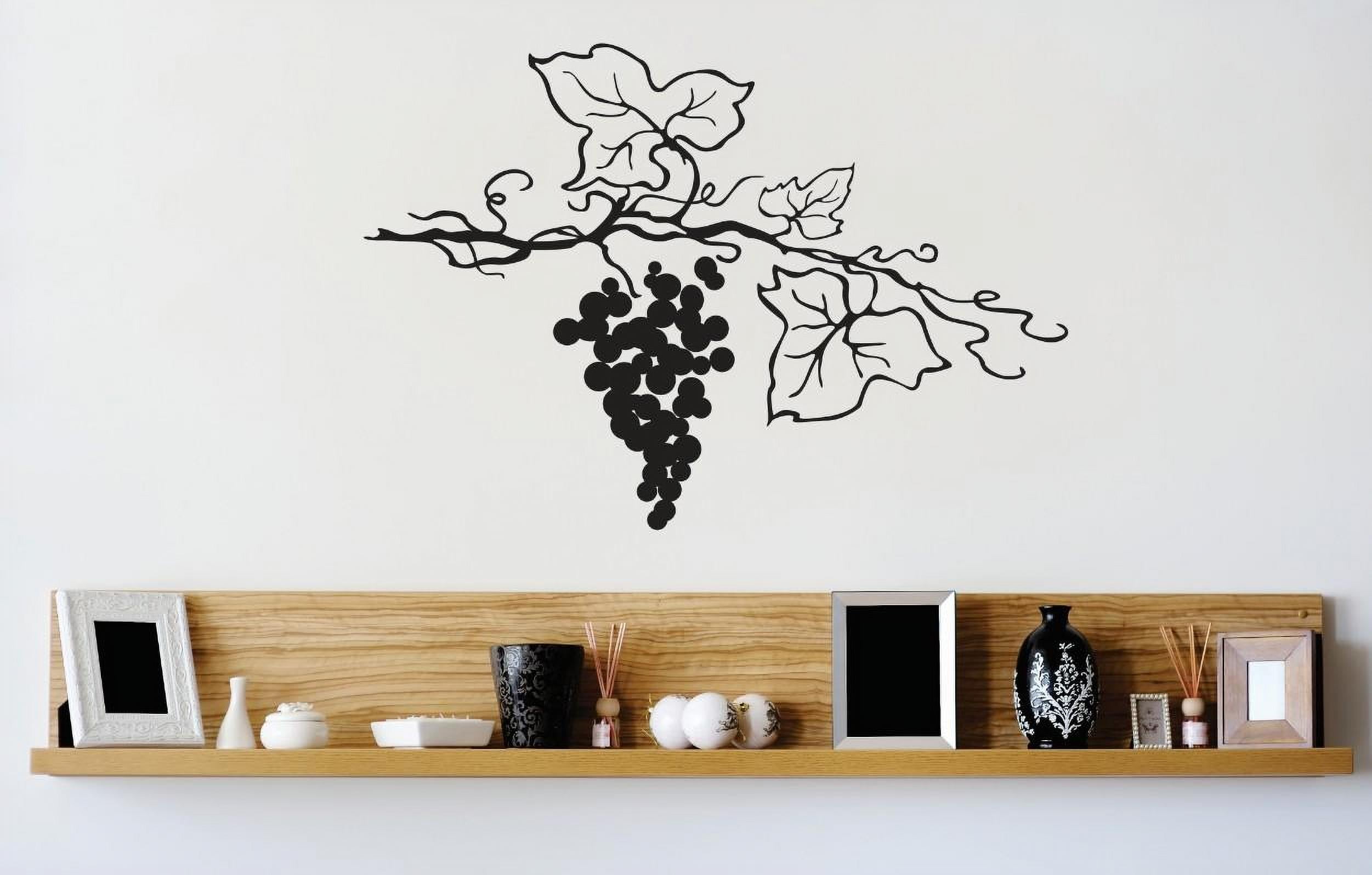 Custom Wall Decal Vinyl Sticker : Grapes Vine Fruit Kitchen Image ...