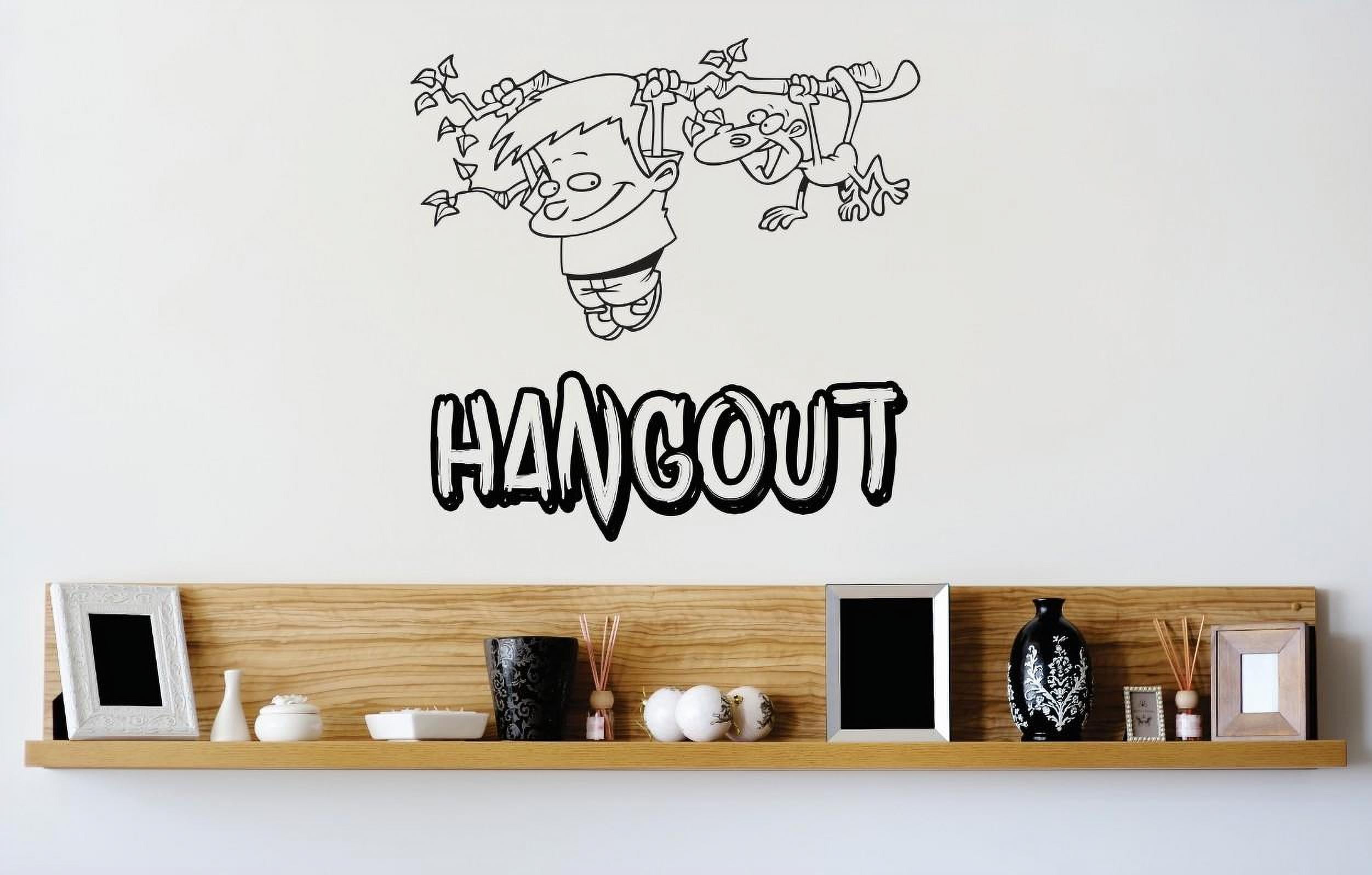 Custom Wall Decal Vinyl Sticker : Hangout Carton Image Quote Picture ...