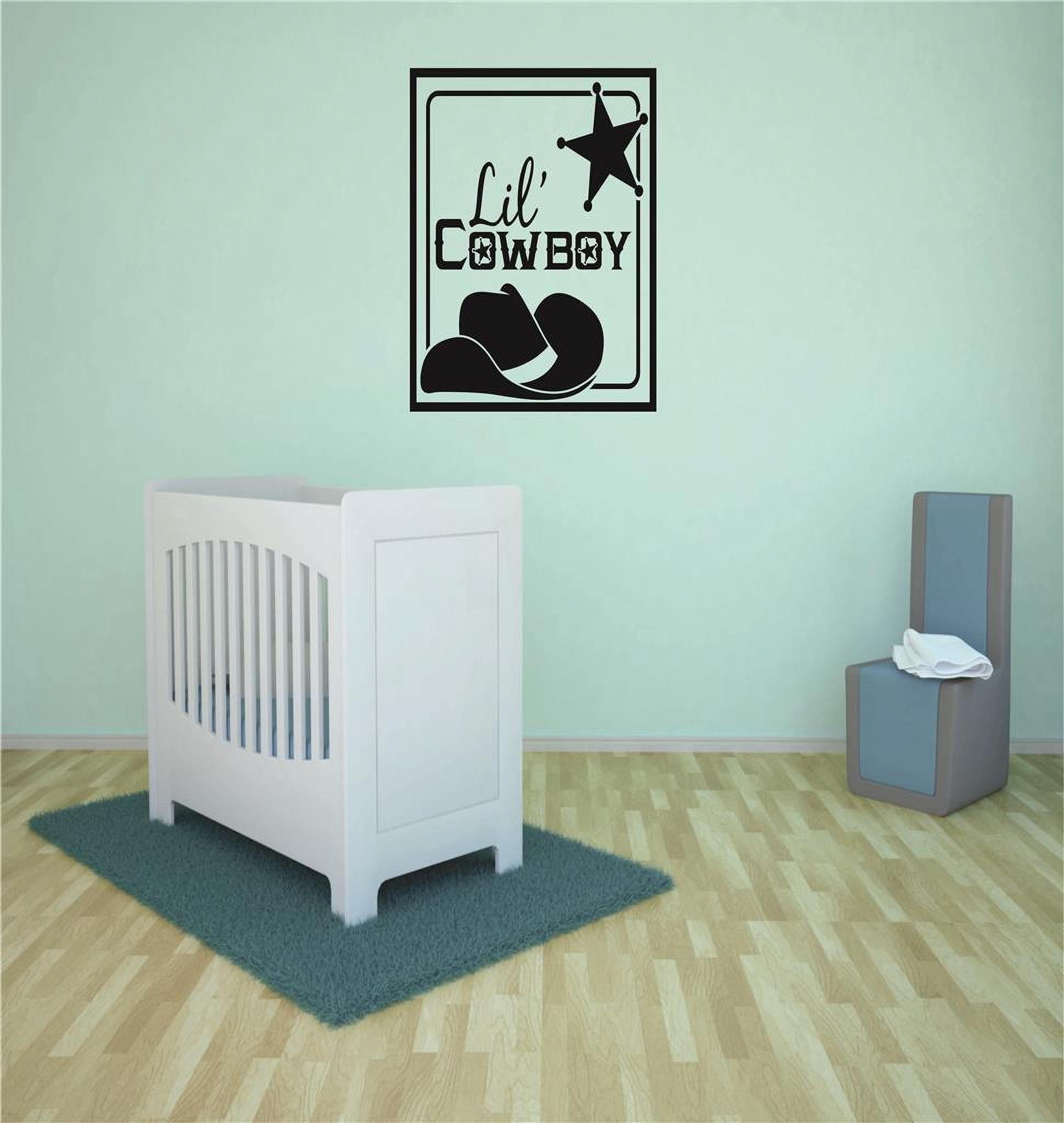 Custom Wall Decal Vinyl Sticker : Lil Cowboy Western Hat Star Baby ...