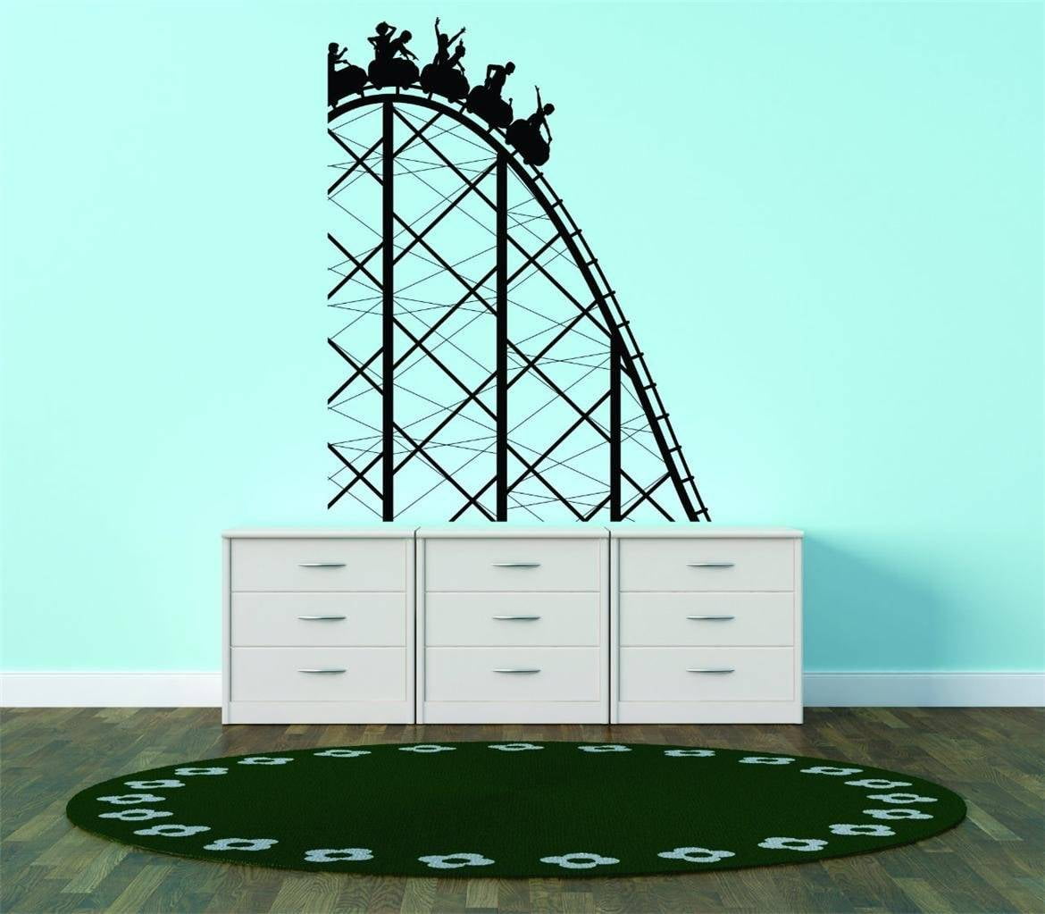 Design With Vinyl Roller Coaster Amusement Park Ride for Kids Wall ...