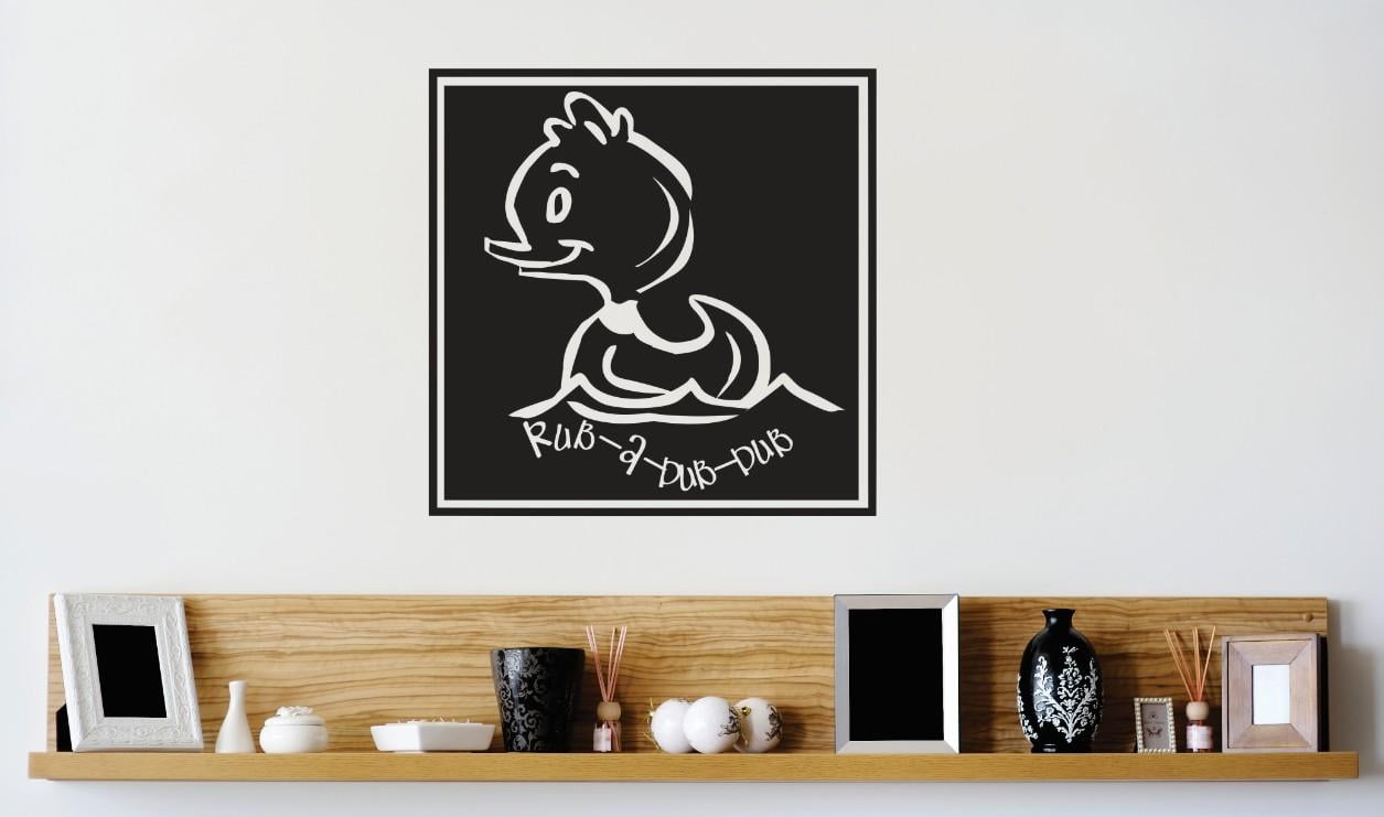 Custom Wall Decal Vinyl Sticker : Rub A Dub Dub Duck Bath Picture Art ...