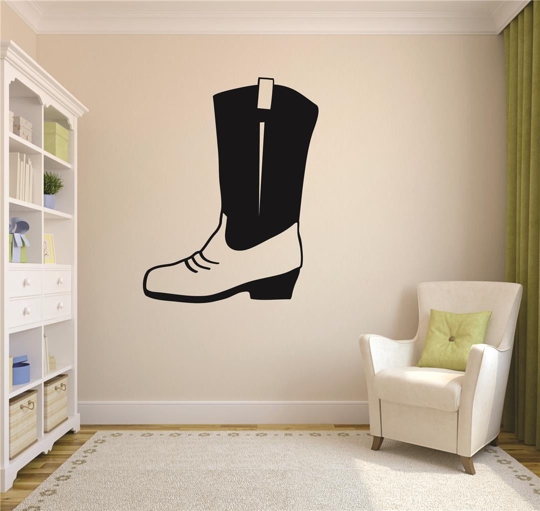 Custom Wall Decal Vinyl Sticker : Western Cowboy Cowgirl Boot 20x40 ...