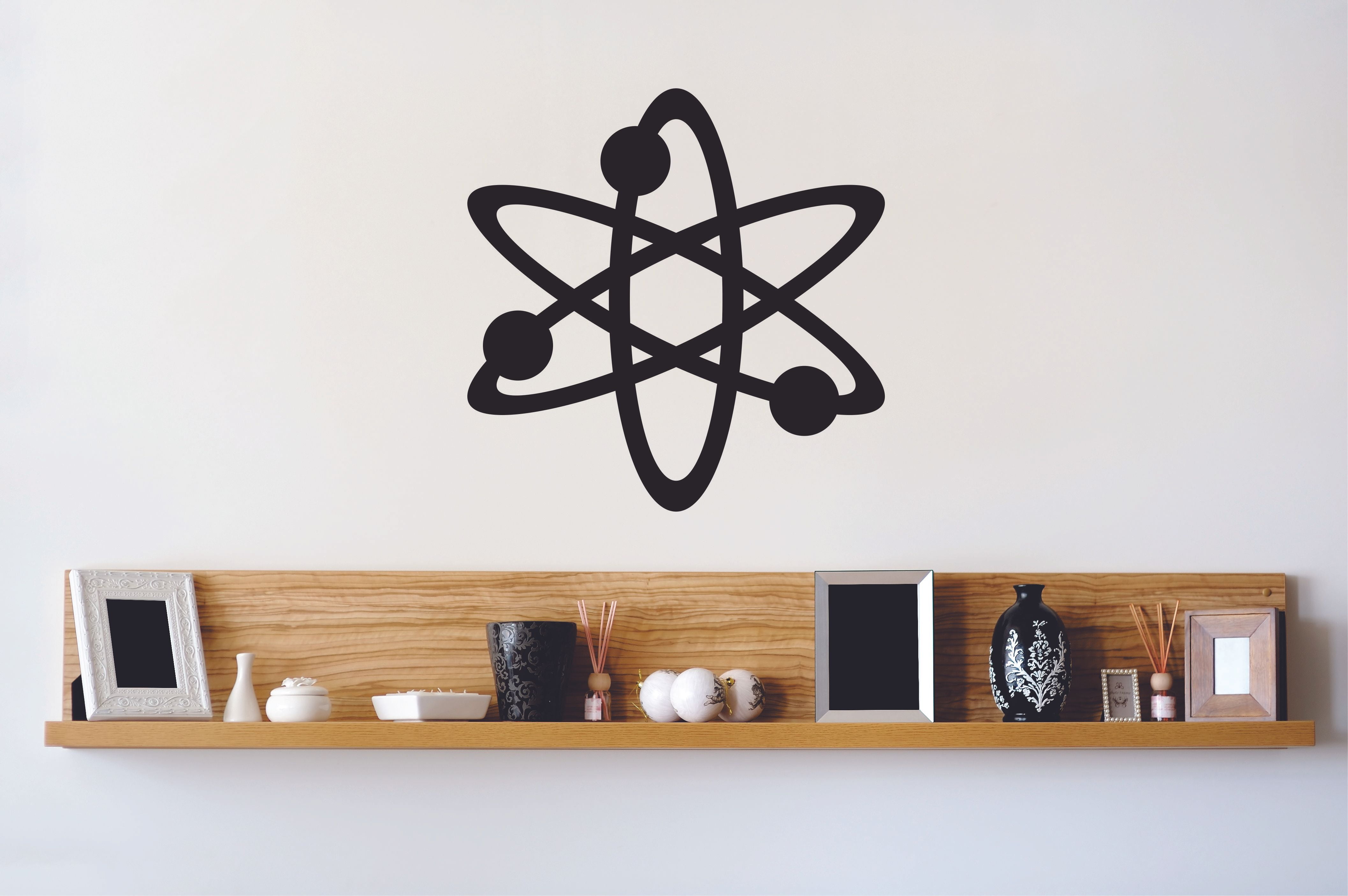 Custom Wall Decal Vinyl Sticker : atoms Science School Classroom Mural ...