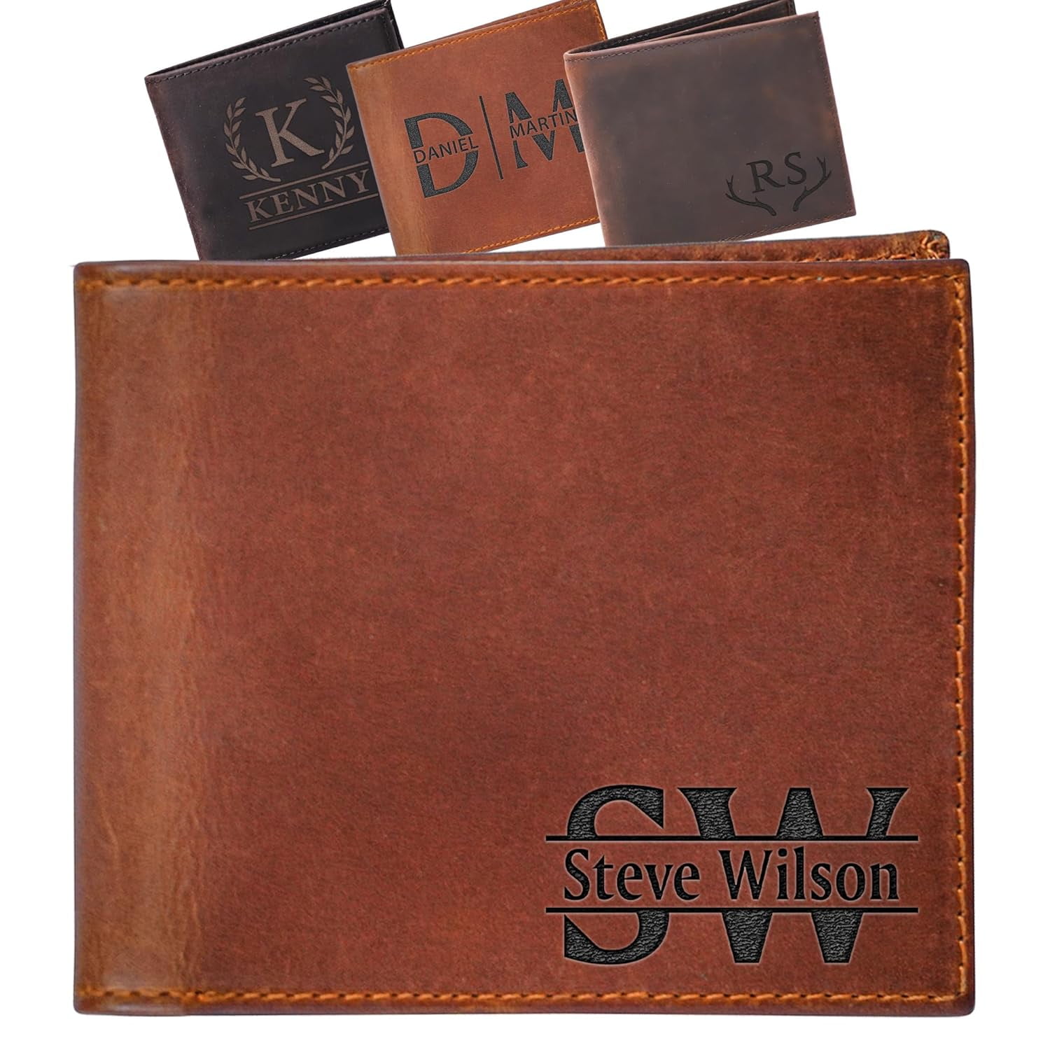 Custom Wallet for Men, Dad, Him, Mens Christmas Gifts, Genuine Leather ...