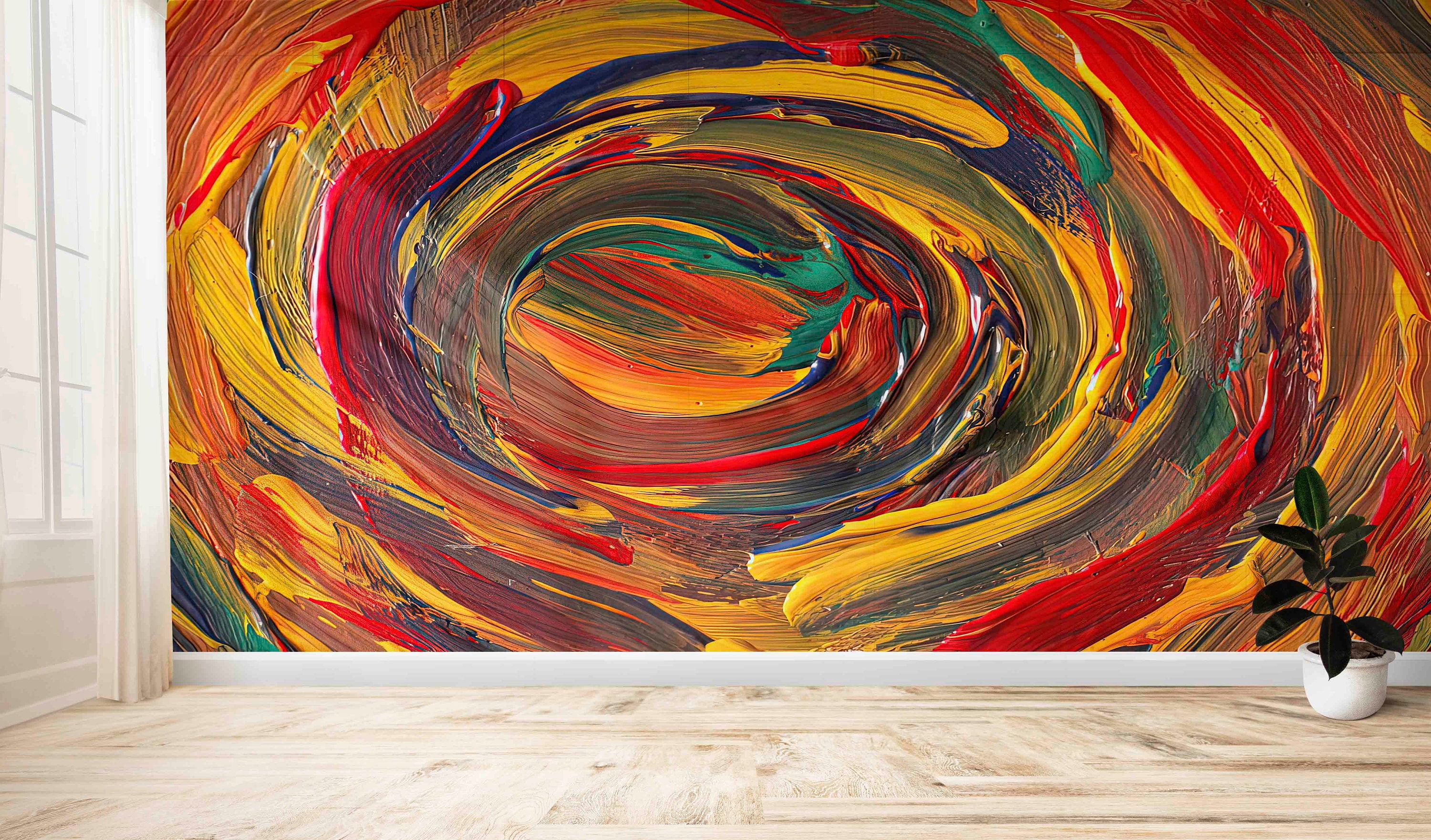 Custom Wallpaper, Bright Wallpaper, Acrylc Wall Print, Red And Yellow ...