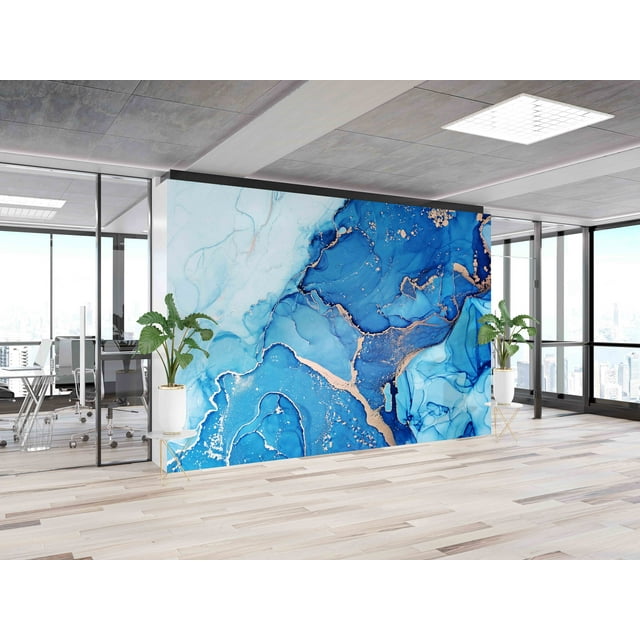 Custom Wallpaper, Bright Wallpaper, Silver Wall Mural, Alcohol Ink ...