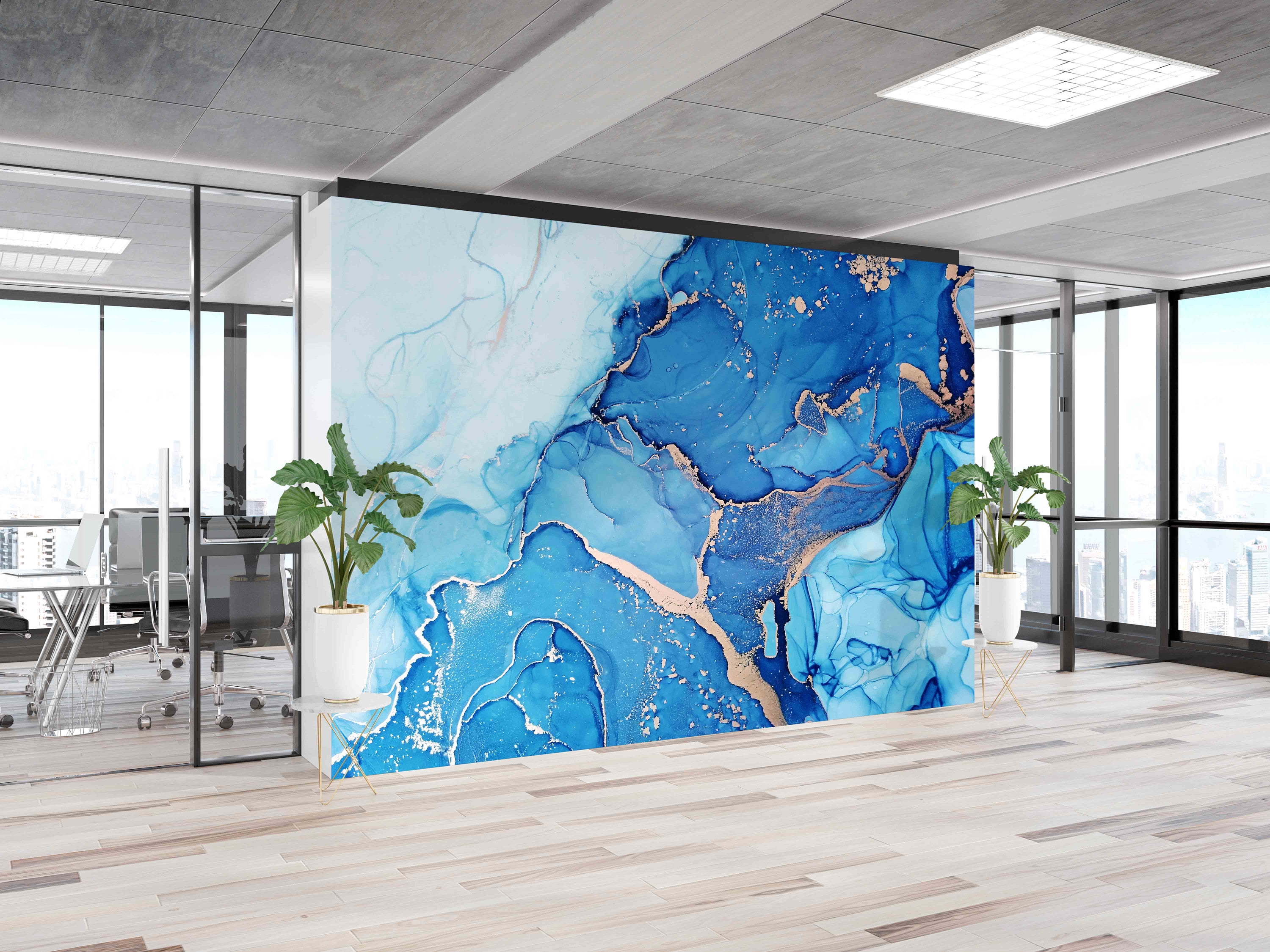 Custom Wallpaper, Bright Wallpaper, Silver Wall Mural, Alcohol Ink ...