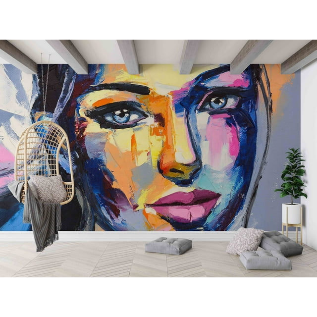 Custom Wallpaper, Bright Wallpaper, Wallpaper Wall Art, Woman Portrait ...