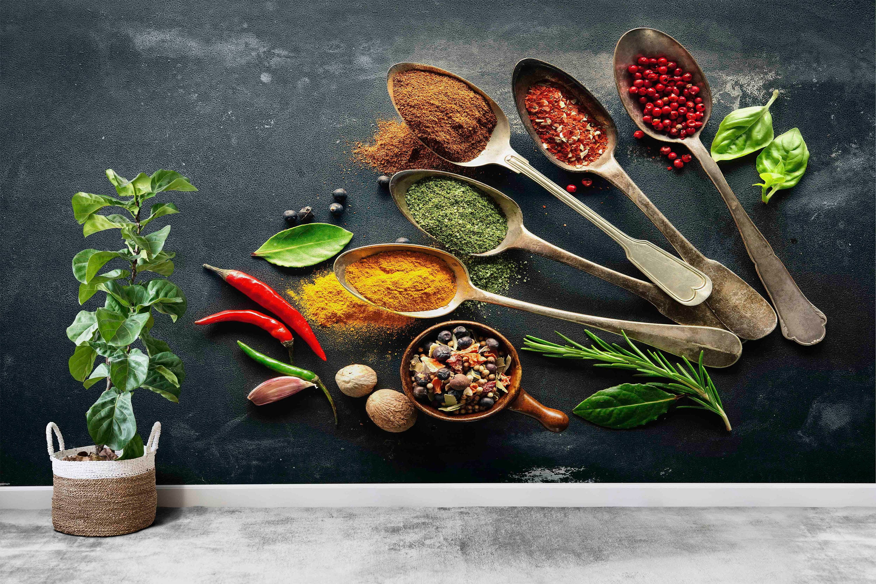 Custom Wallpaper, Modern Wallpaper, Spices, Bright Wallpaper, Abstract ...