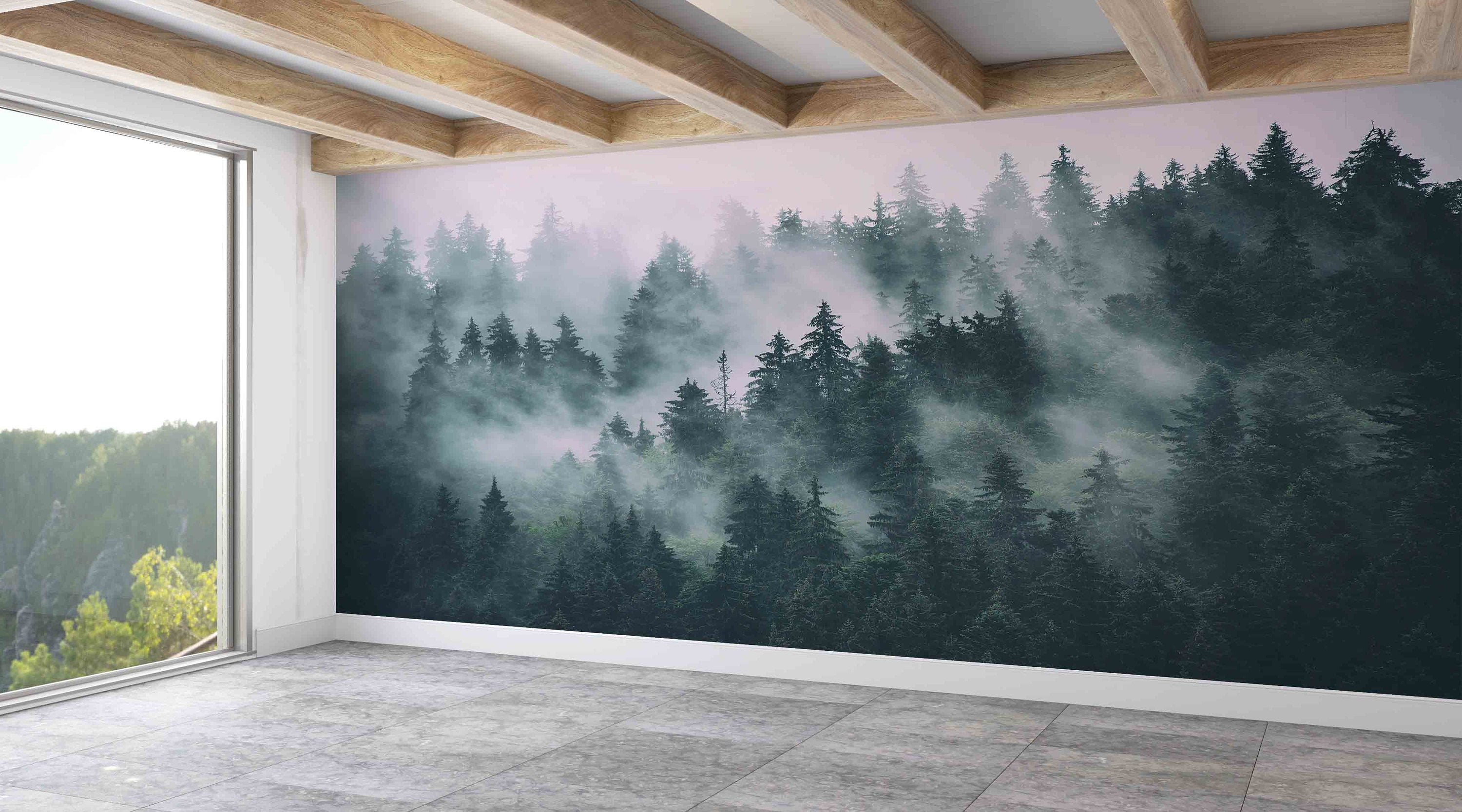 Custom Wallpaper, Mountain Landscape Wall Painting, Modern Wallpaper ...