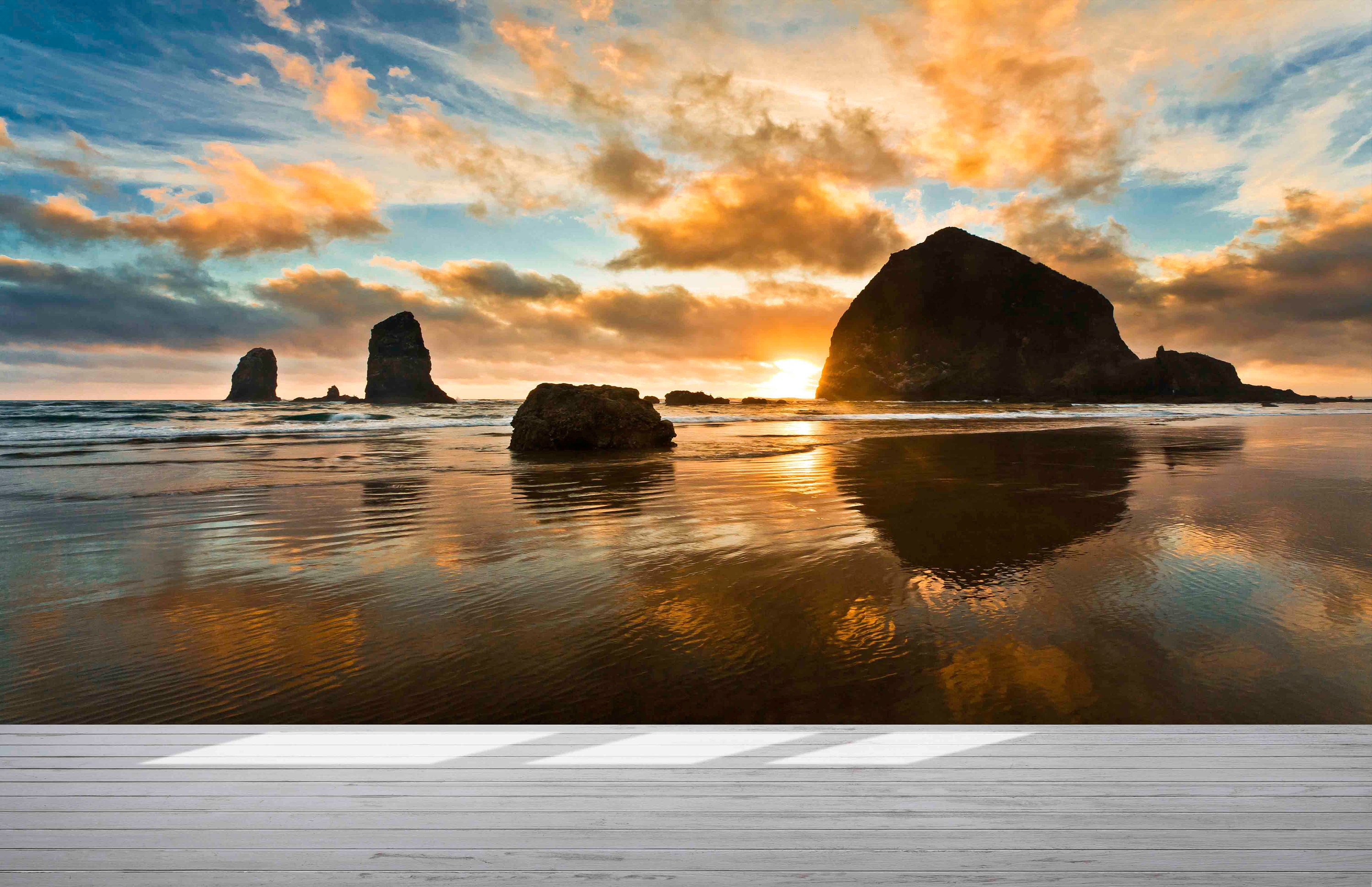 Custom Wallpaper, Seascape Wall Art, Modern Wallpaper, Bright Wallpaper ...