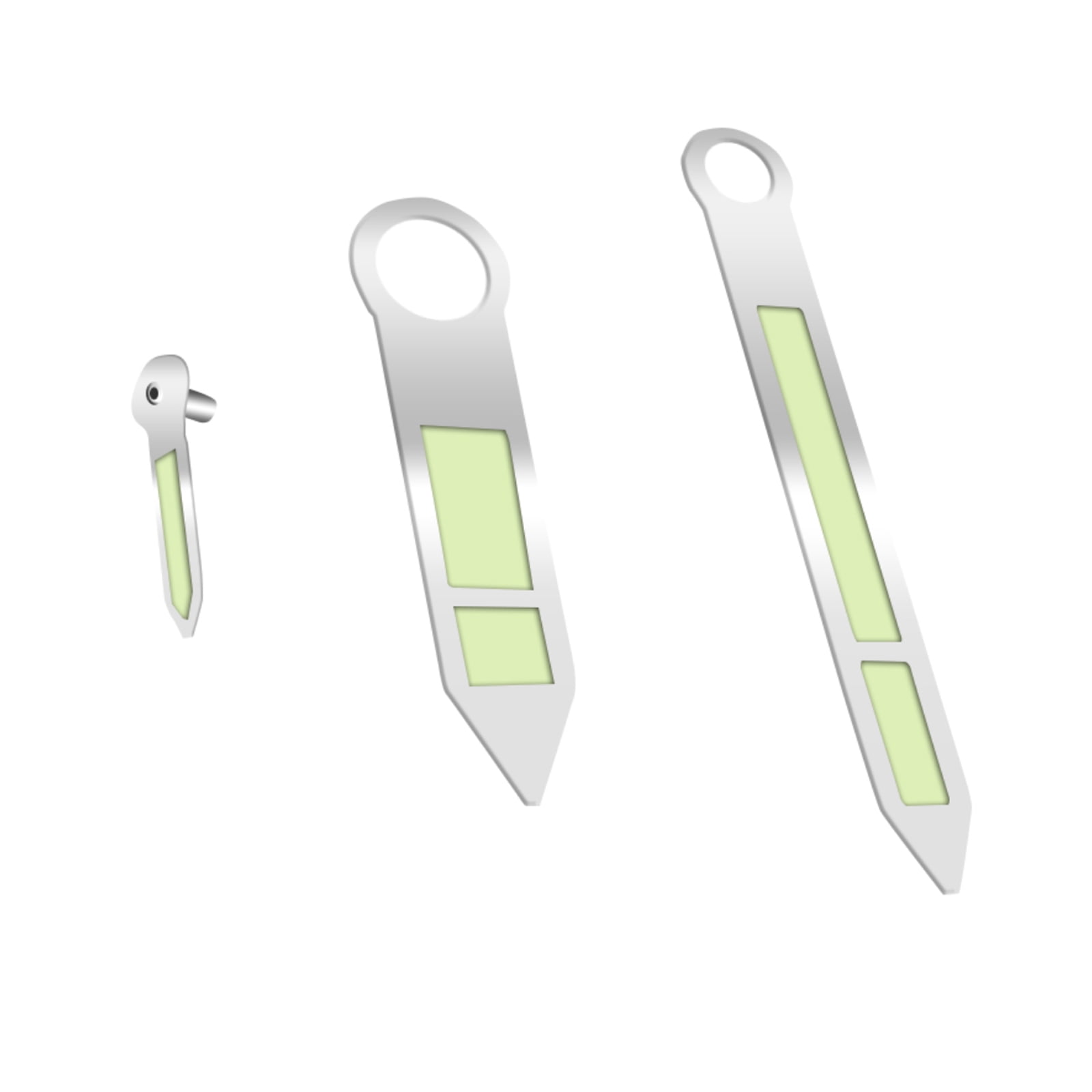 Custom Watch Hands with Green Luminous Edge for Unique Watch Designs ...