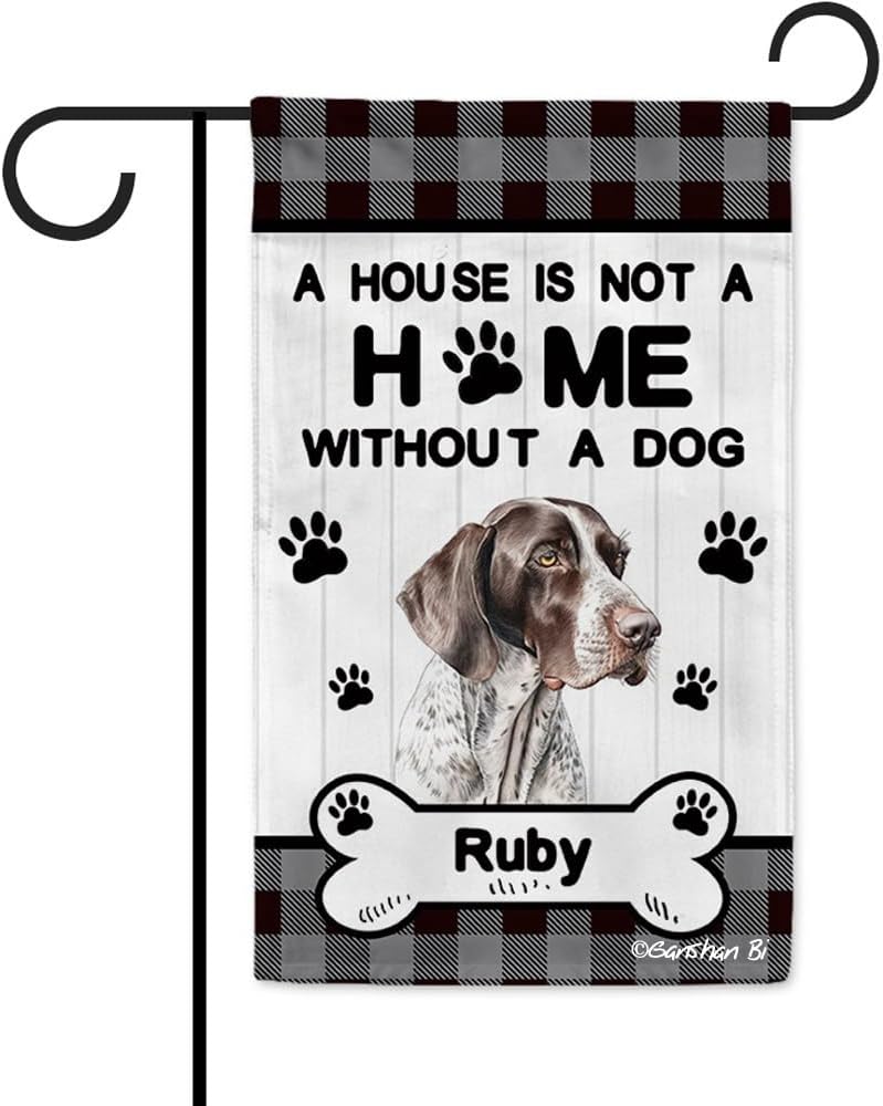 Custom Watercolor German Shorthaired Pointer Dog Decor Garden Flag for ...