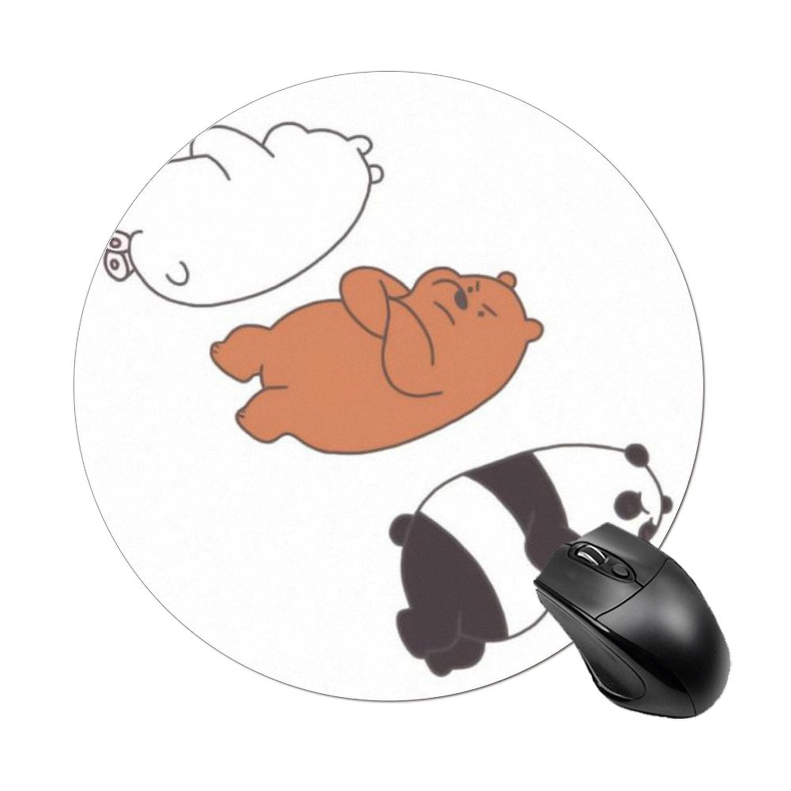 Custom We Bare BearsMouse Pad Round Mouse Pad with Anti-slip Rubber ...