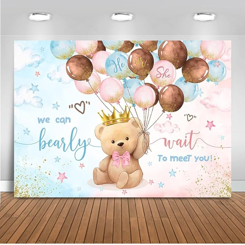Custom We Can Bearly Wait Backdrop Boy Bearly Wait Baby Shower ...