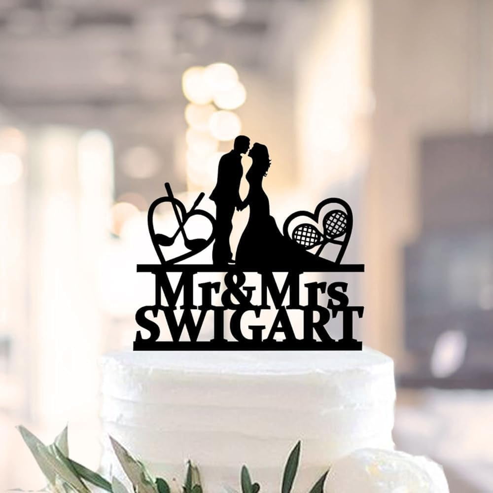 Custom Wedding Cake Toppers, Golfer and Tennis Player Cake Topper, Golf ...