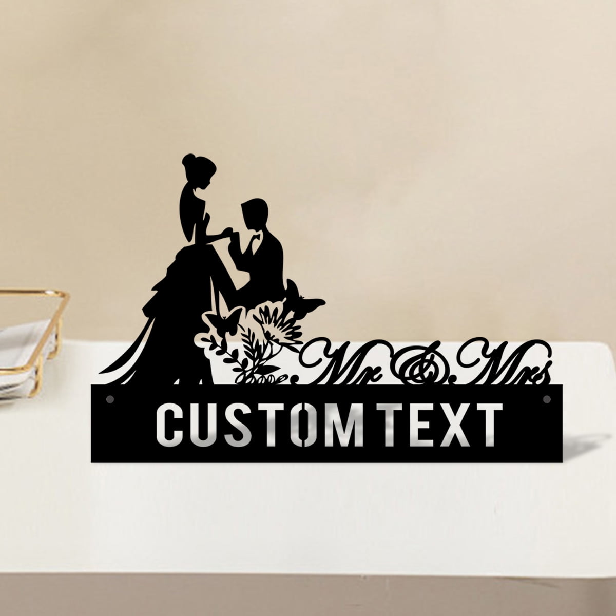 Custom Wedding Desk Name Plate Wedge Personalized Mr And Mrs Couple ...