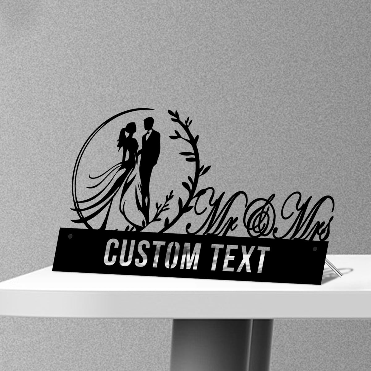Custom Wedding Desk Name Plate Wedge Personalized Mr And Mrs Couple ...