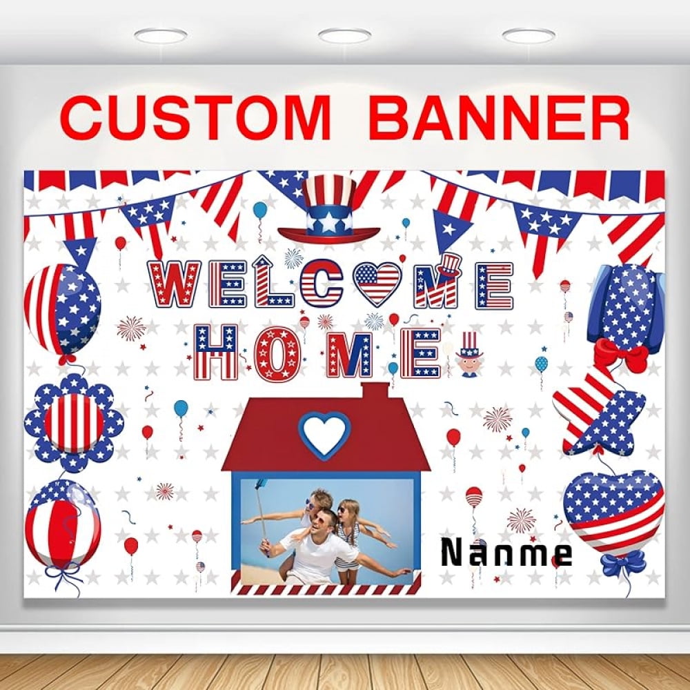 Custom Welcome Home Decorations Kit Military Welcome Home Banner Red ...