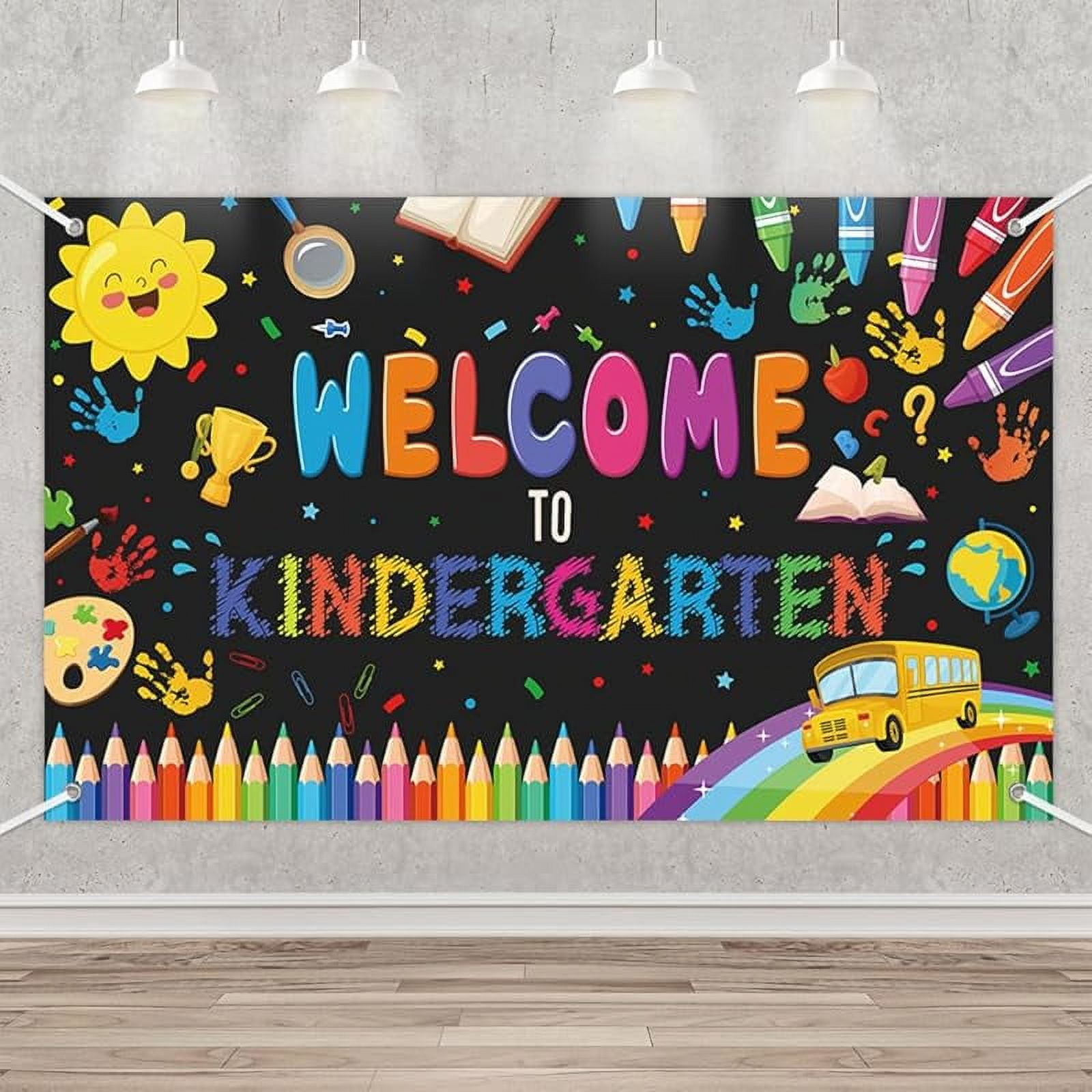 Custom Welcome to Kindergarten Banner Back to School Kids Classroom ...