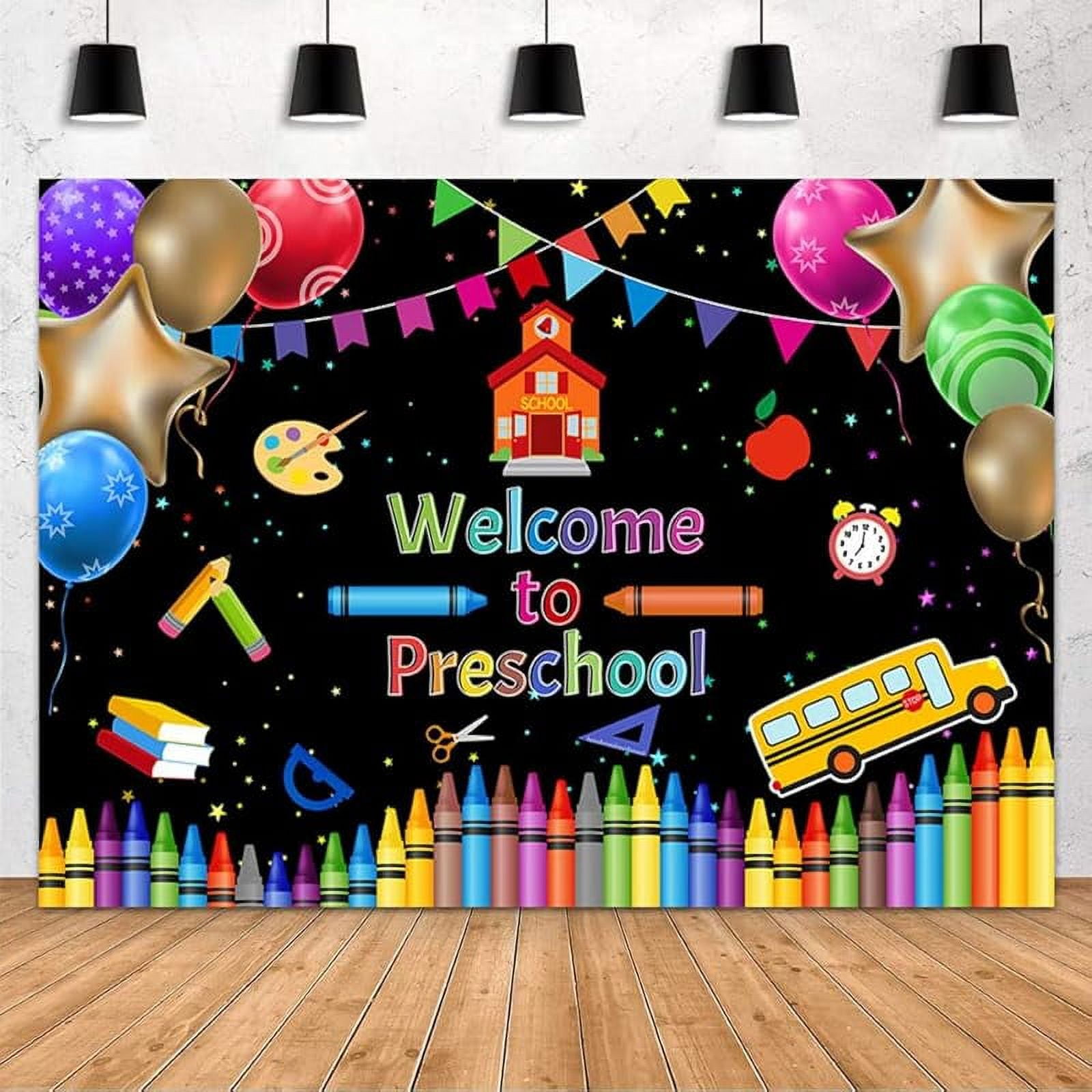 Custom Welcome to Preschool Backdrop Back to School Party Decorations ...
