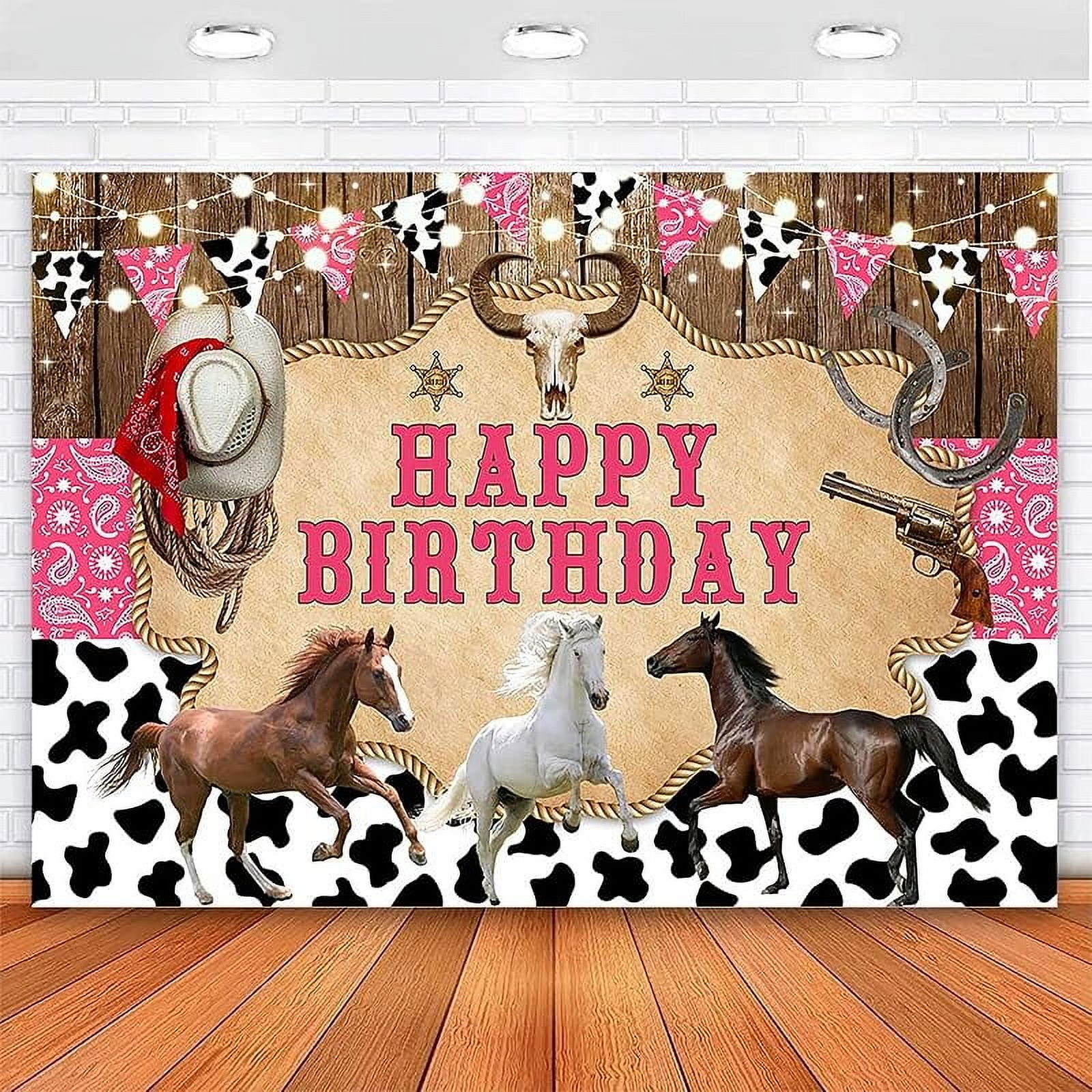 Custom Western Birthday Backdrop Cowboy Birthday Party Decorations Wild ...