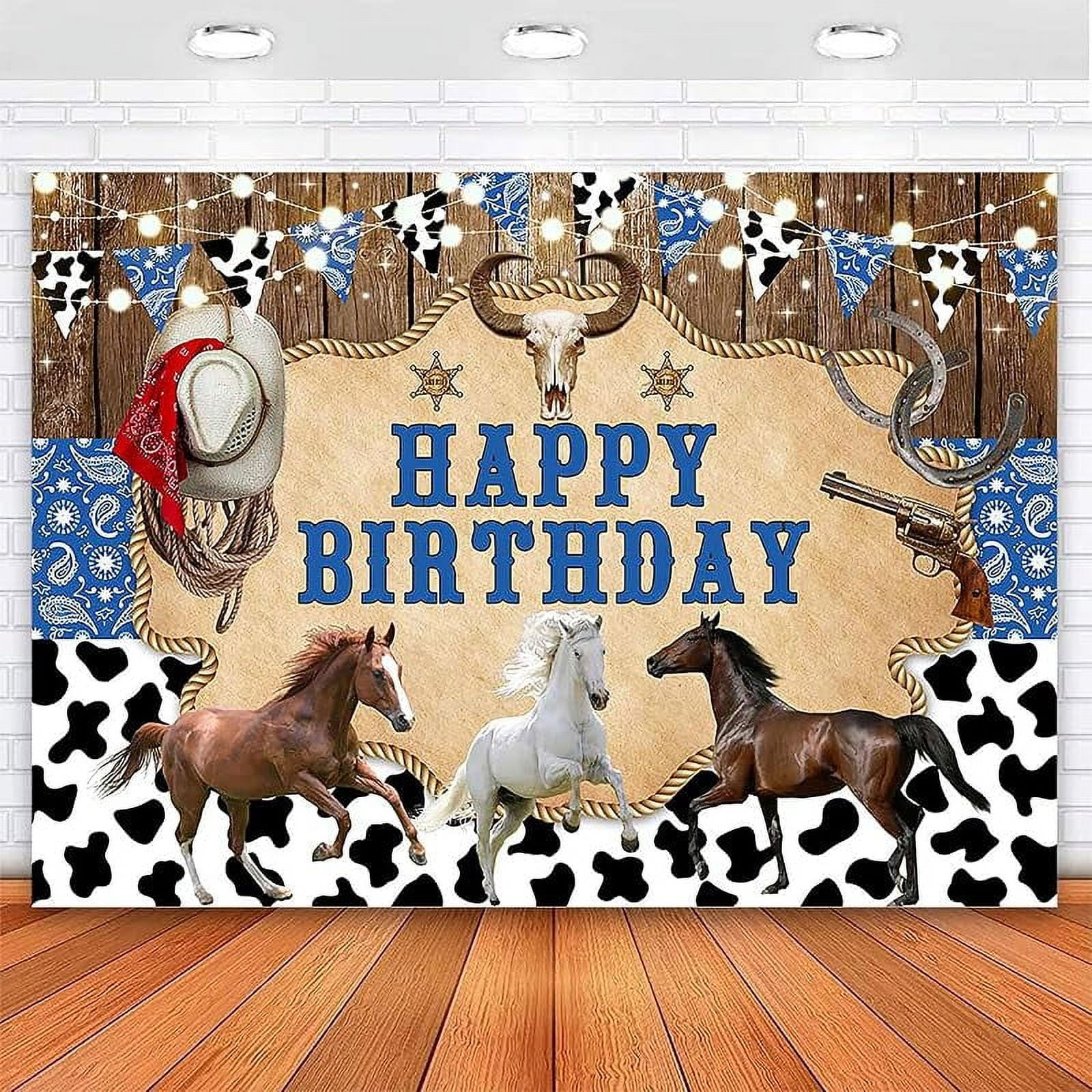 Custom Western Birthday Backdrop Cowboy Birthday Party Decorations Wild ...