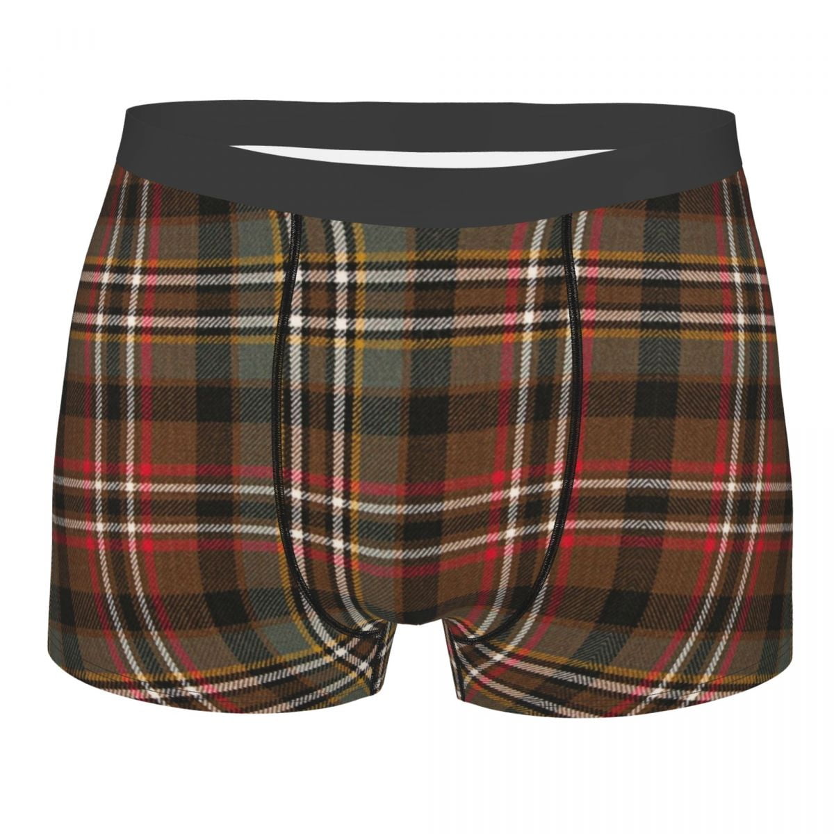 Custom Westy Tartan Orange Plaid Underwear Men Stretch Geometric ...