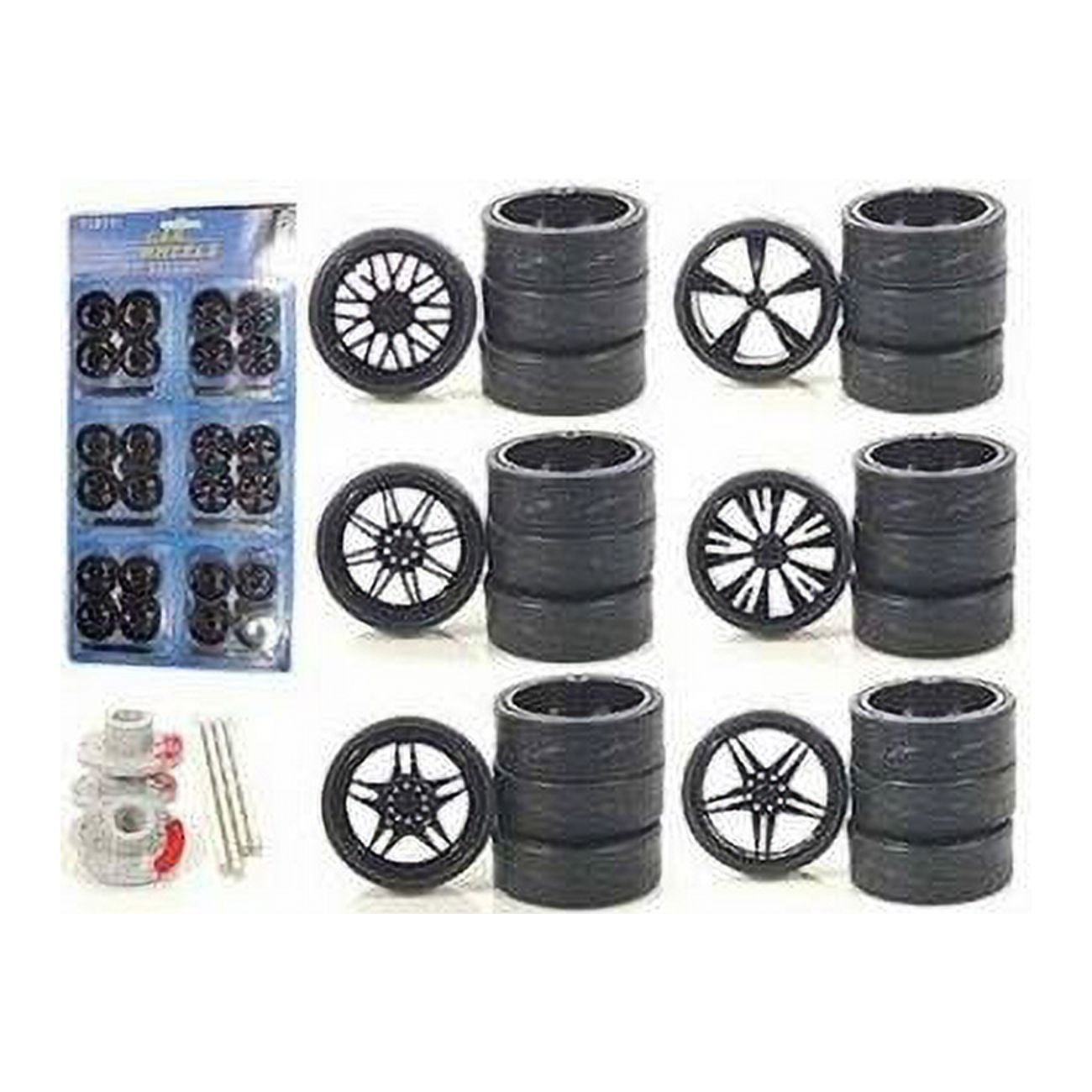 Custom Wheels for 1-18 Scale Cars & Trucks 24 Piece Wheels & Tires Set ...