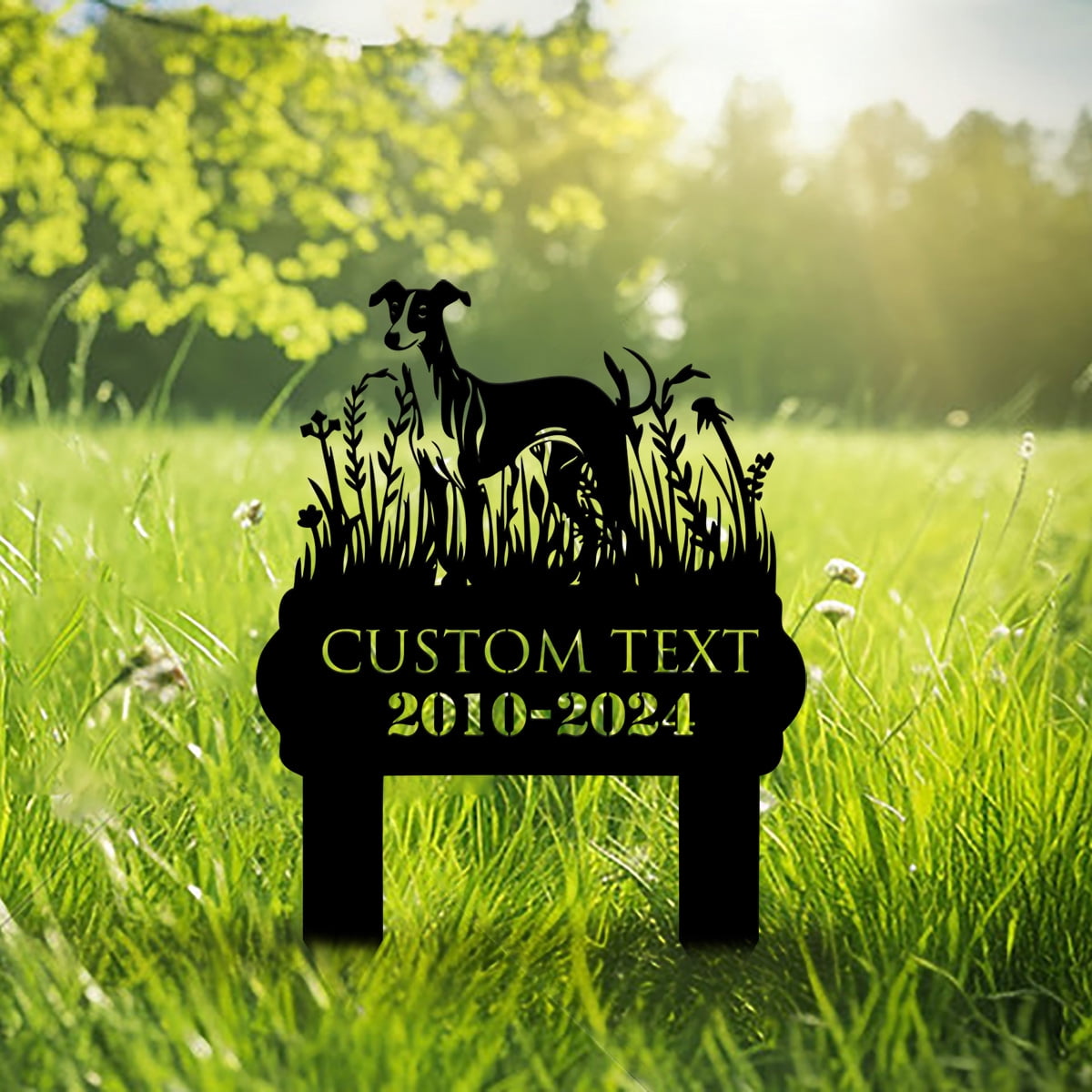 Custom Whippet Dog Memorial Stake, Whippet Dog Stake Metal Sign, Dog ...