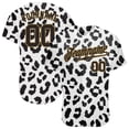 Custom White Black-Old Gold 3D Pattern Design Leopard Authentic ...